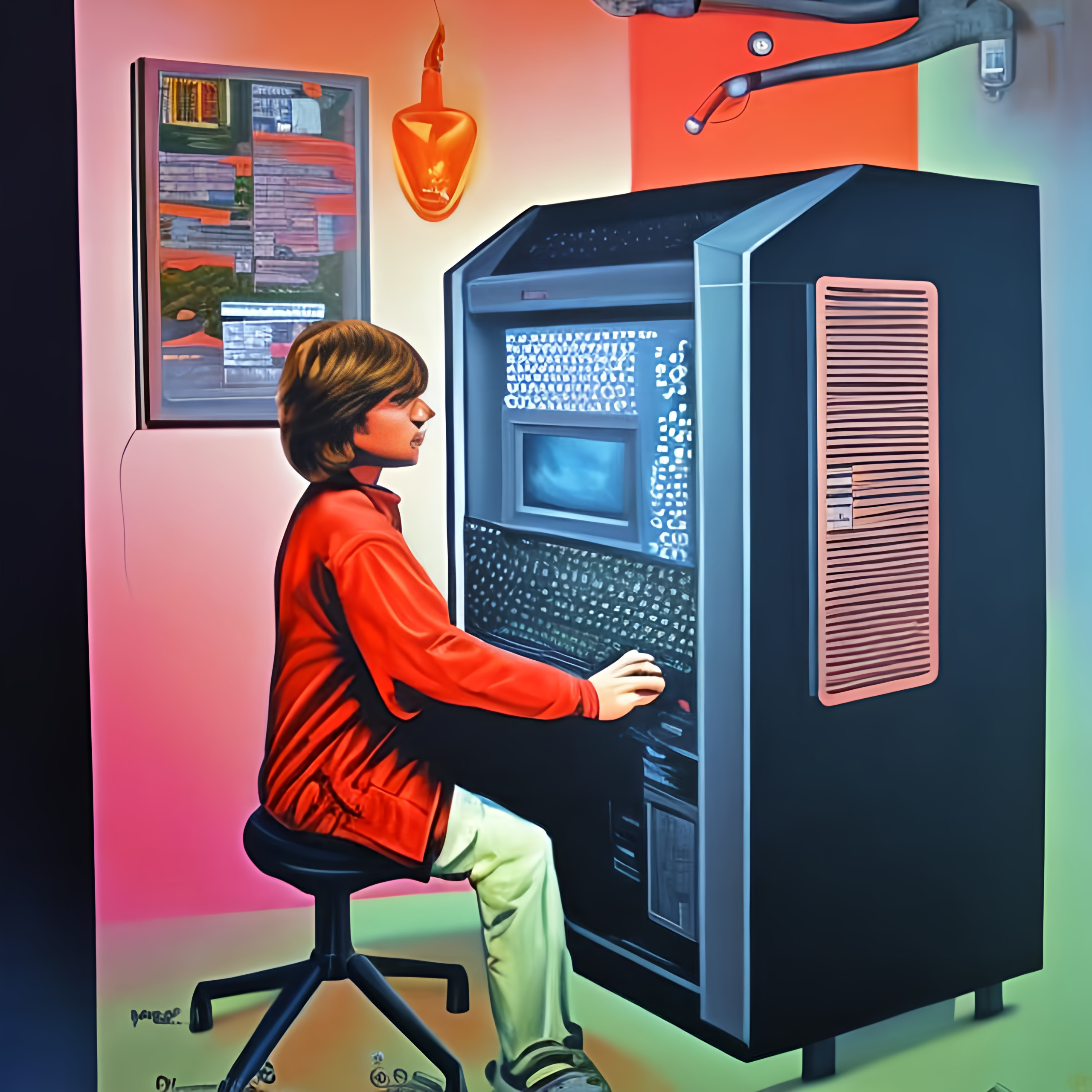 1980s computer cover art painting