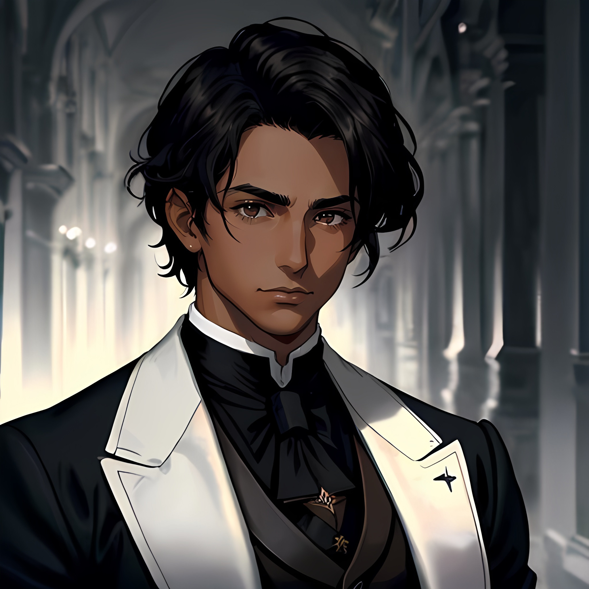 28 year old gentleman, dark messy hair, handsome, ta...