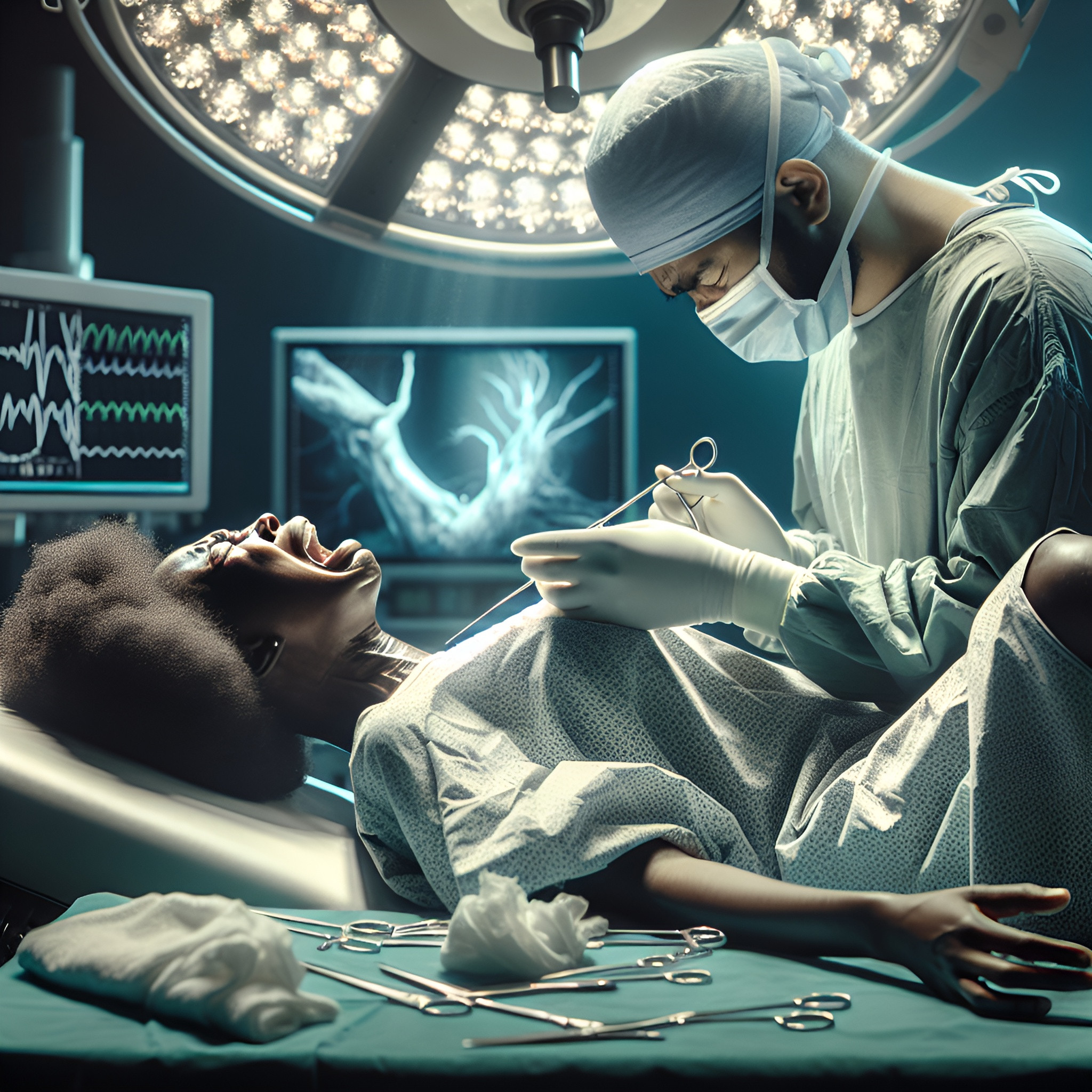 a 25 years old African female patient crying profuse...