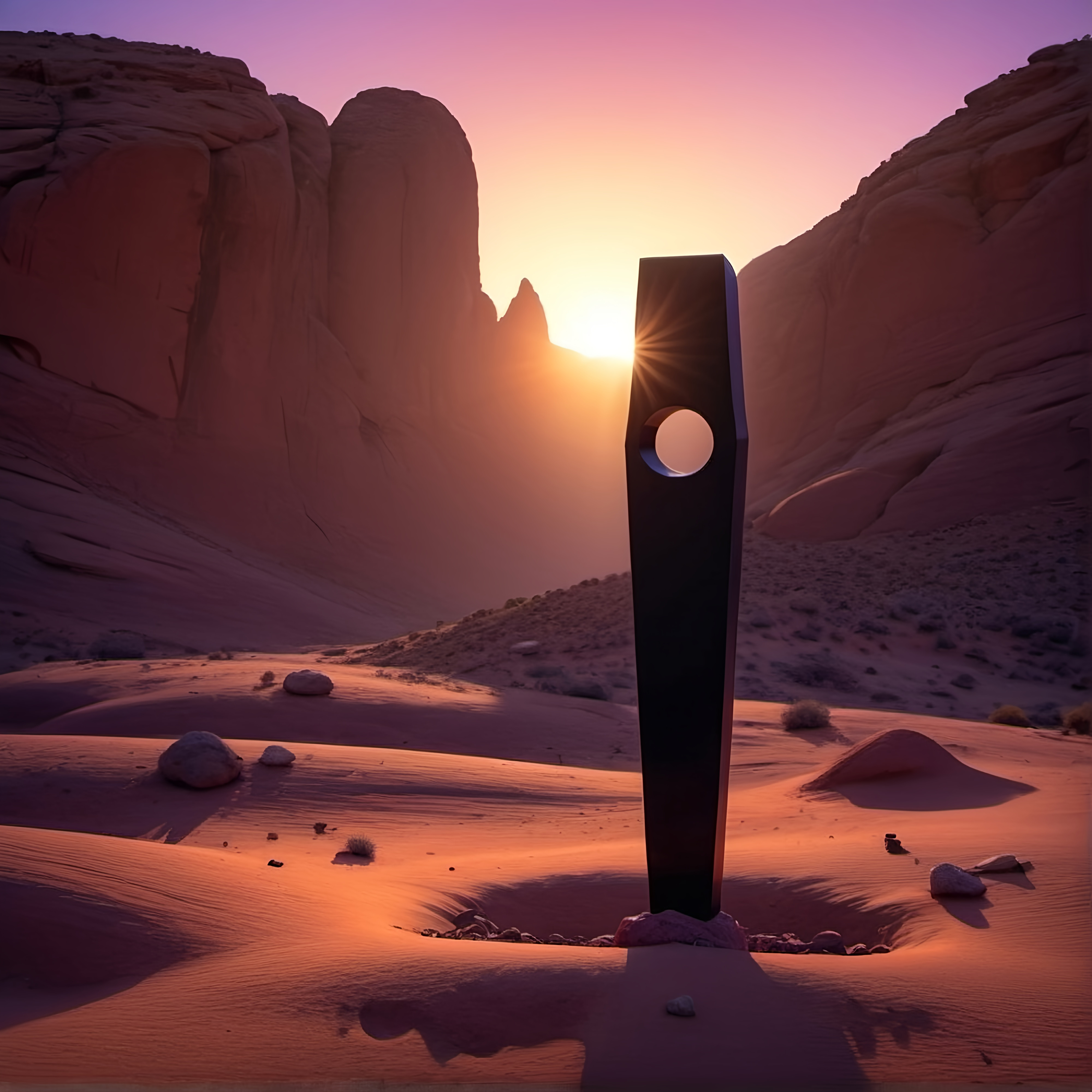 A black monolith from the film 2001 except it is a m...