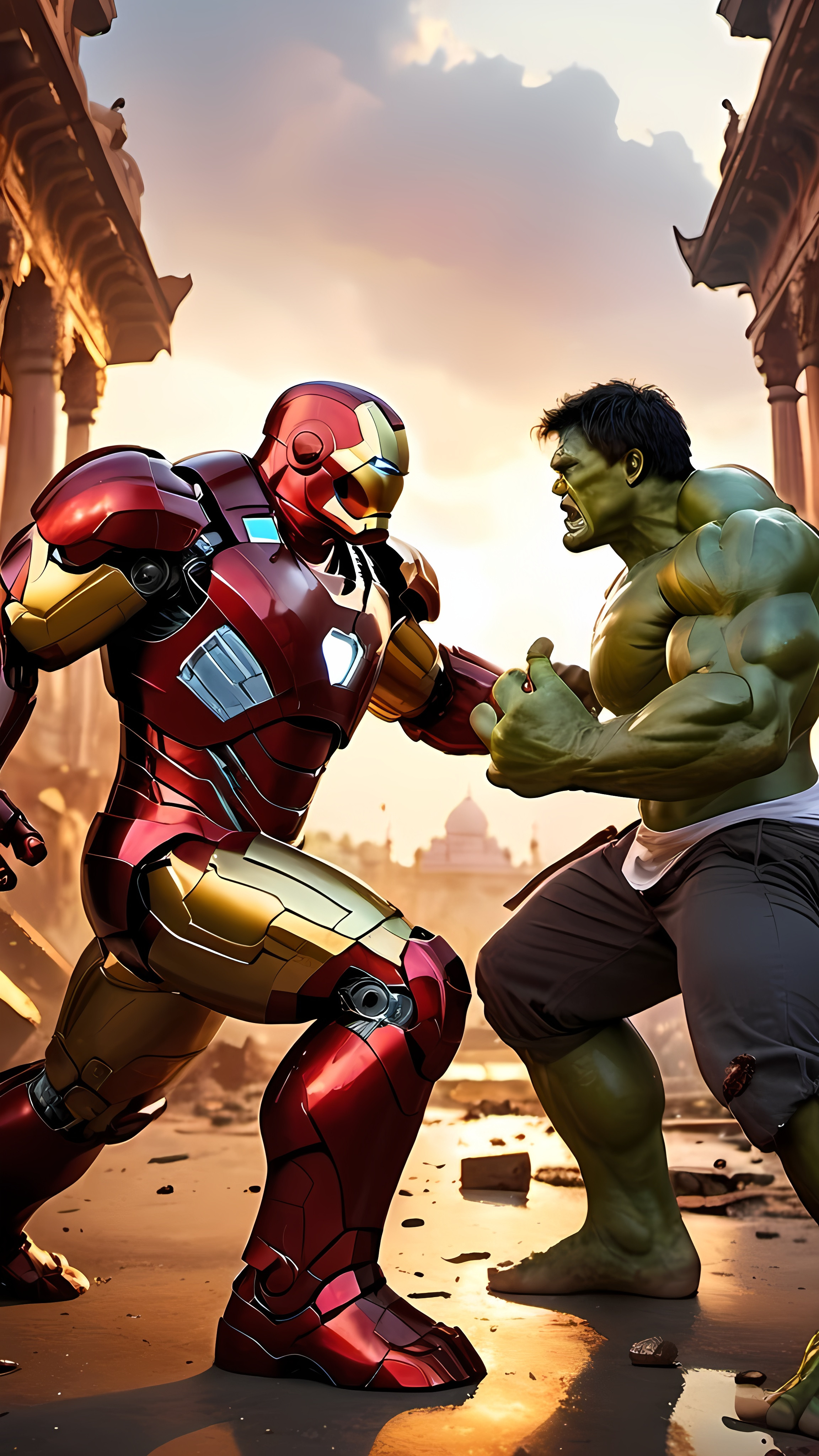 A iron man fight with hulk in india