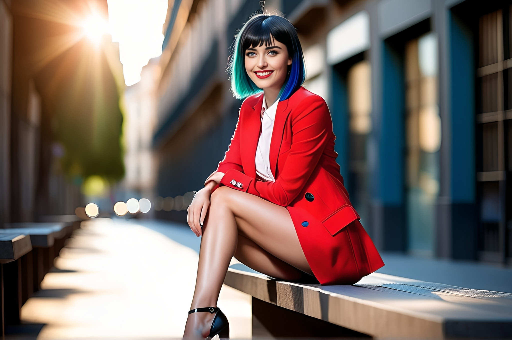 A photorealistic ((full body shot)), perfect point o...