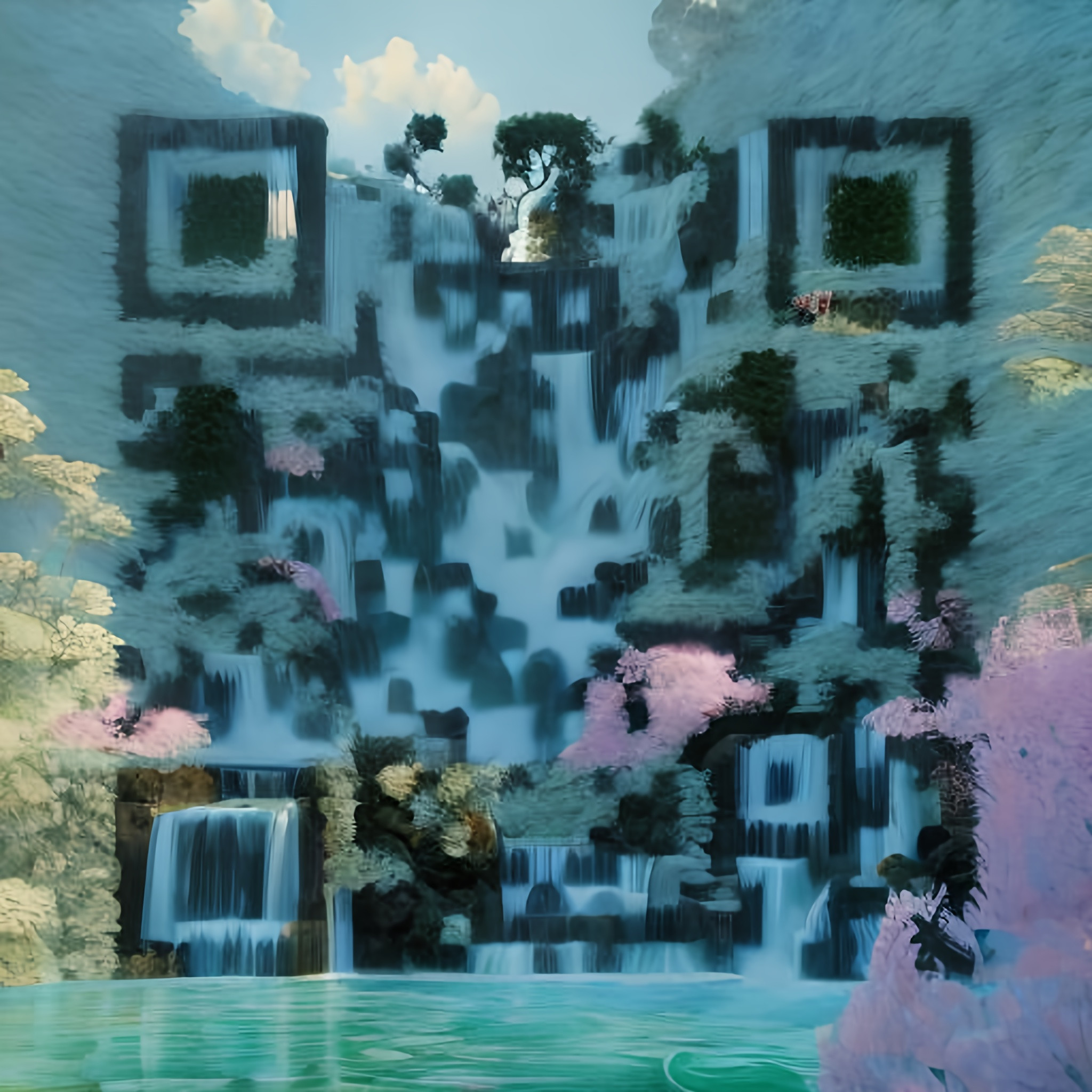 an epic makoto shinkai and renoir landscape with a w... | OpenArt