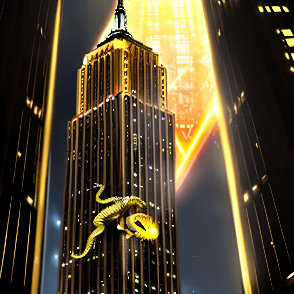 Brilliant golden reptilian skin an alien cephelopod...