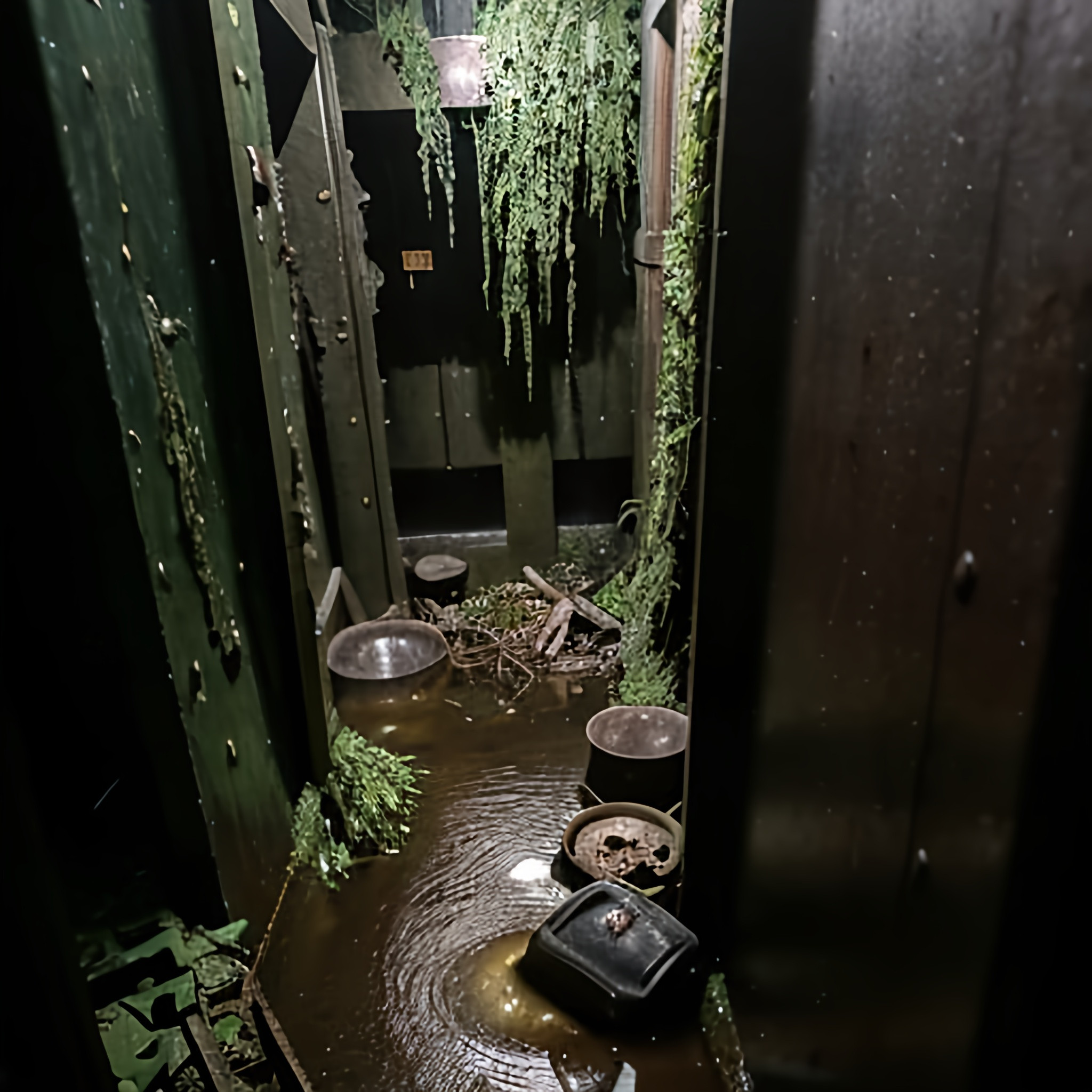 dark sewers, dank, underground area, dark, mossy, we...