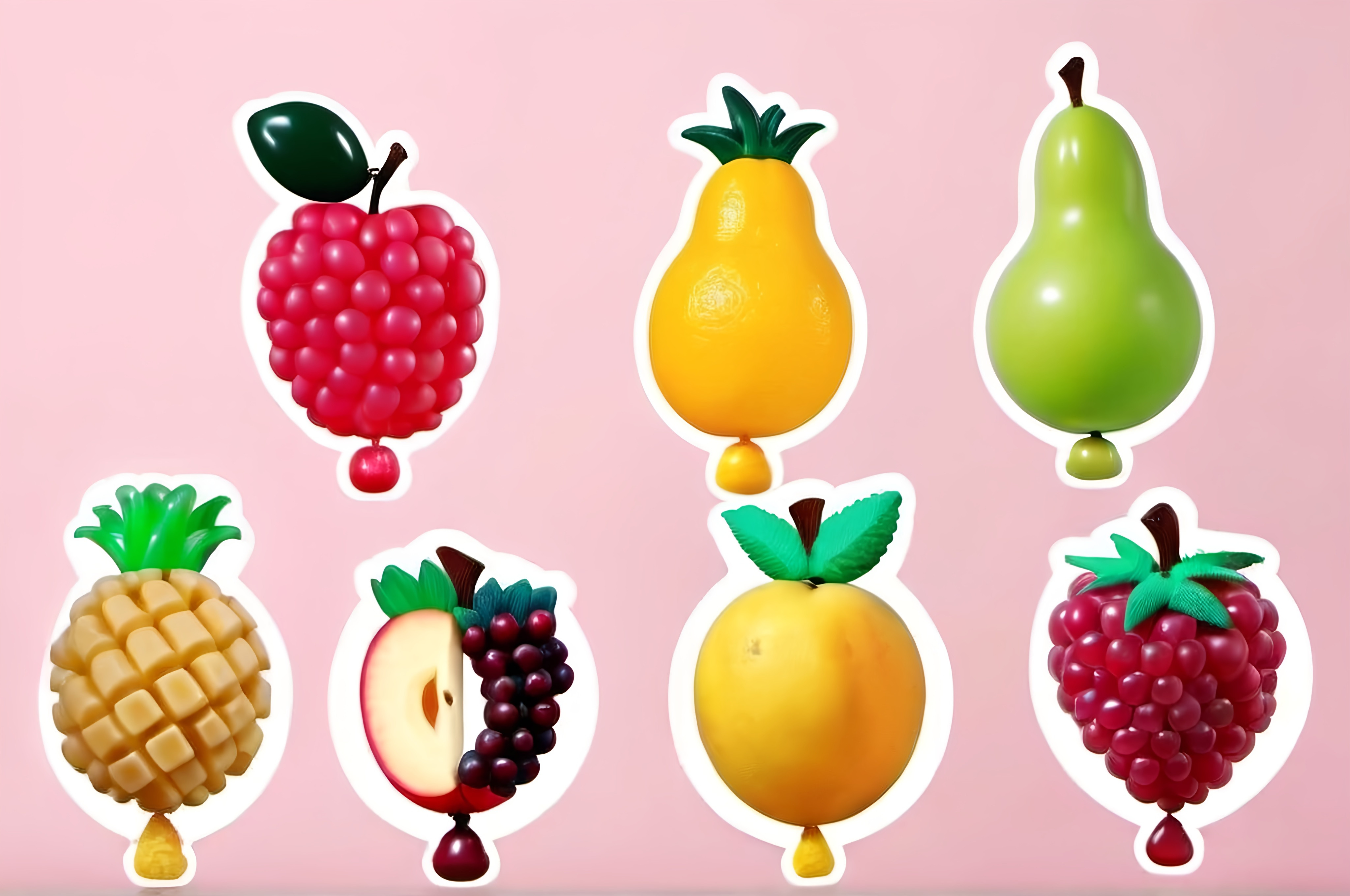 Fruit balloon made of chunks