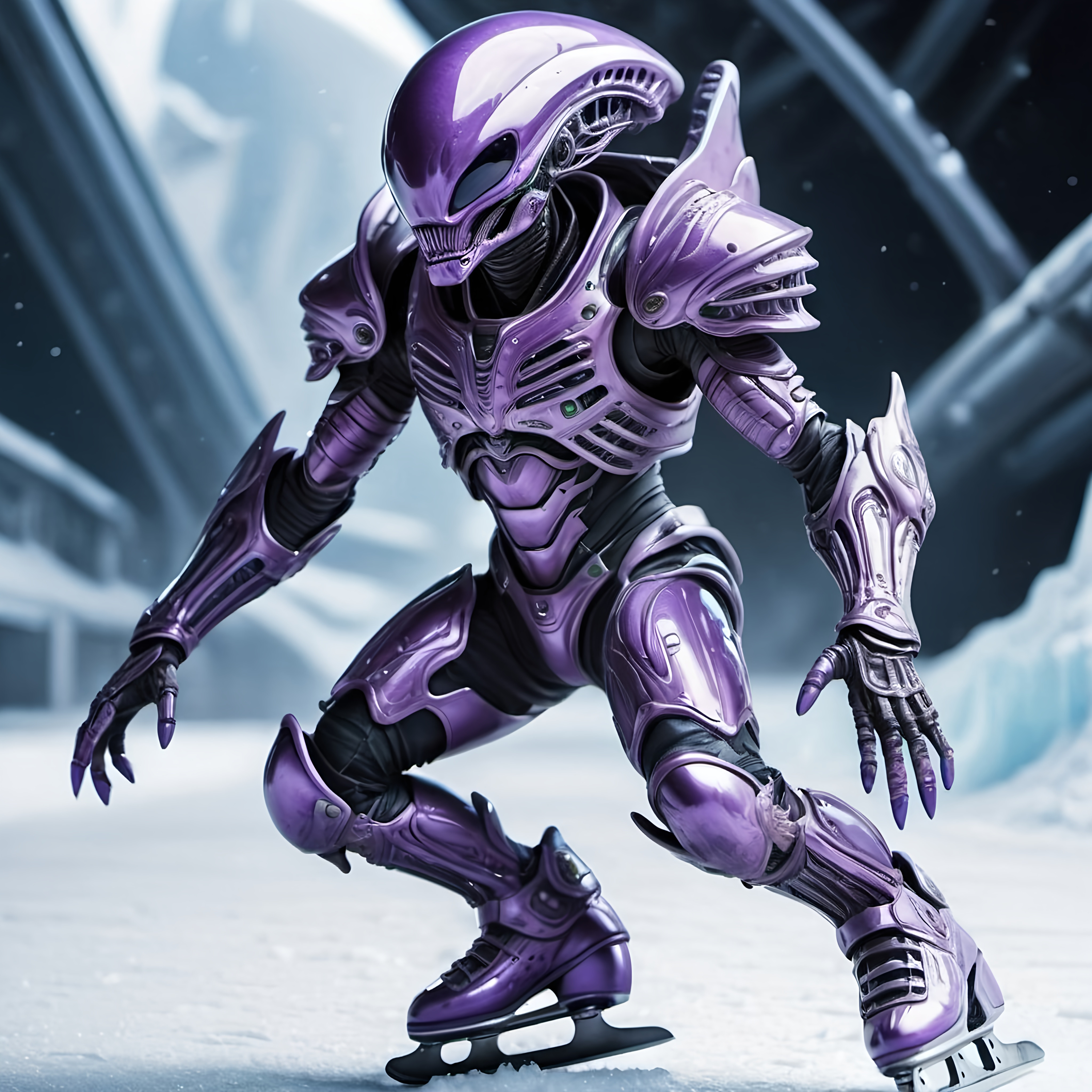 high details, alien wearing a futuristic looking ful...