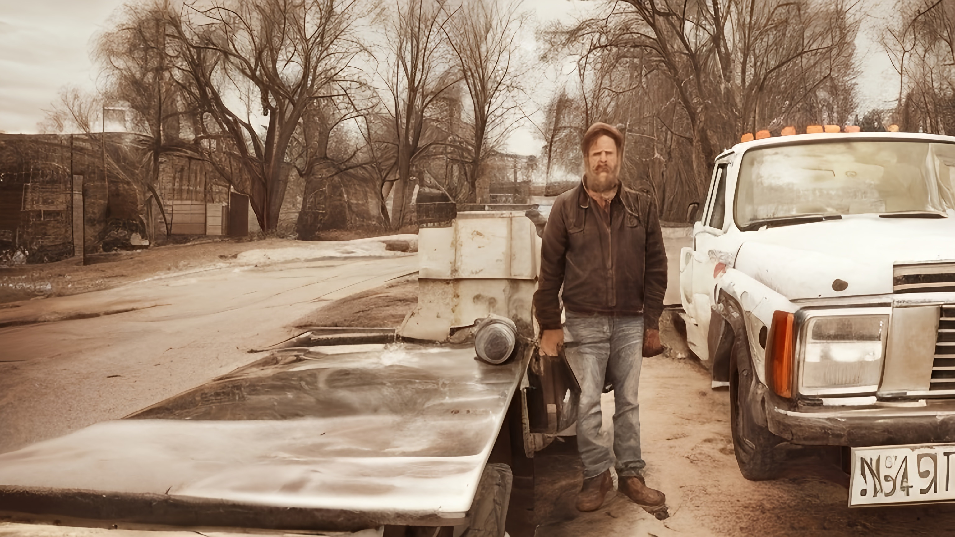 photo realistic but gritty. rugged hard working man...