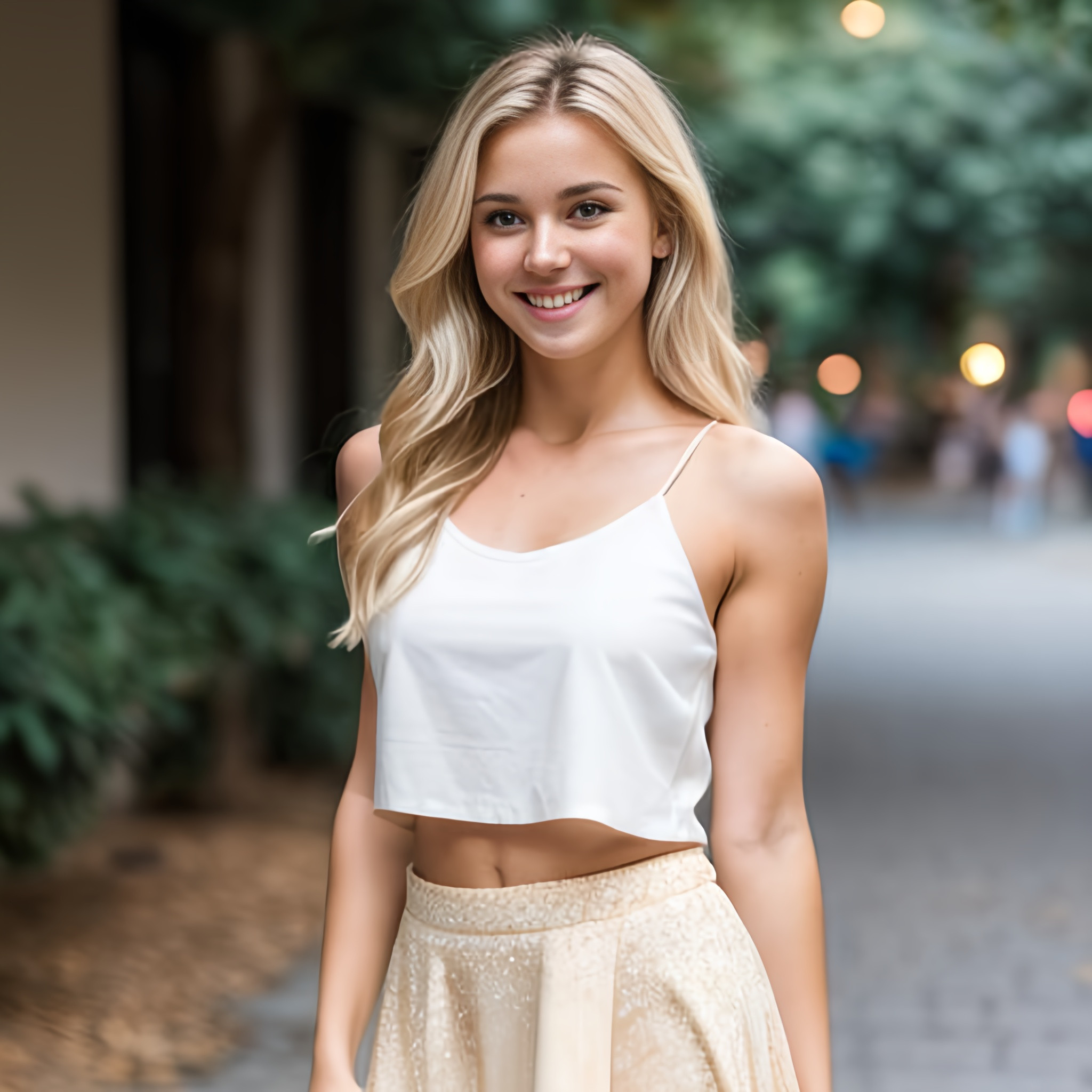 Pretty girl, Blonde, medium chest, Thin, Smiling, Ph...