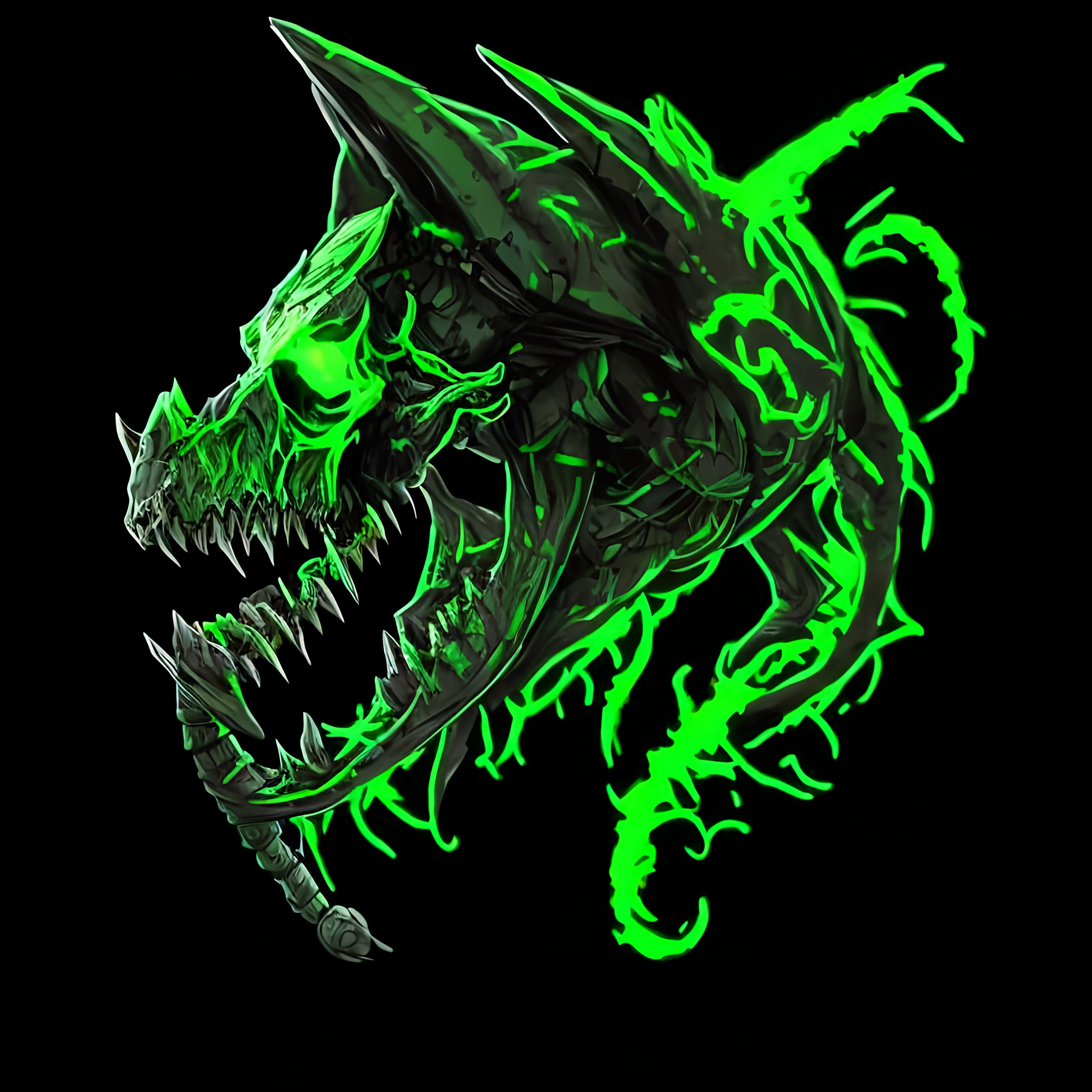 Toxic wolf, skull face, epic, Future, poison Dragon,...