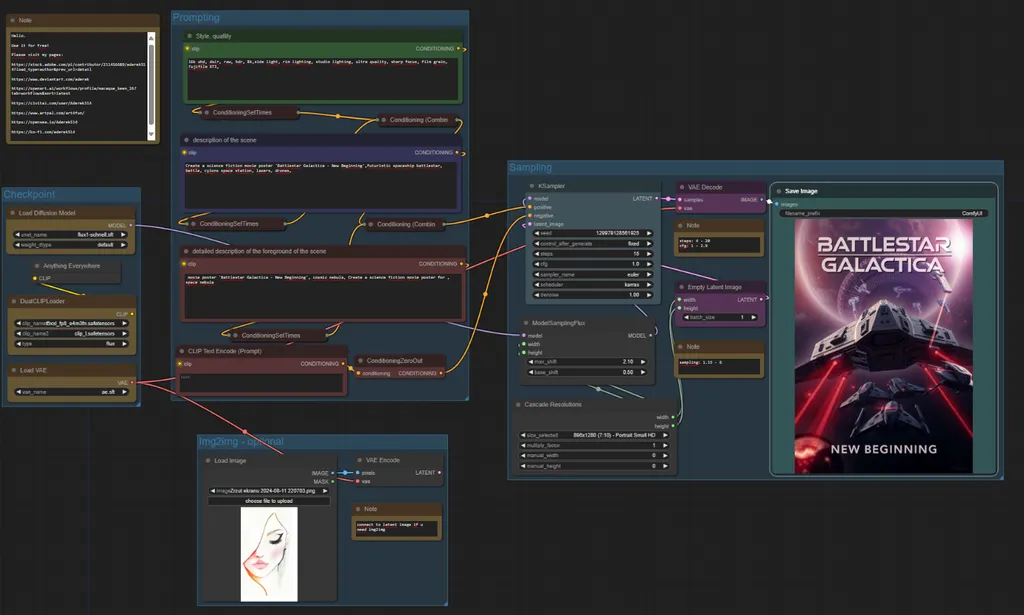 Flux with stable cascade resolutions | ComfyUI Workflow