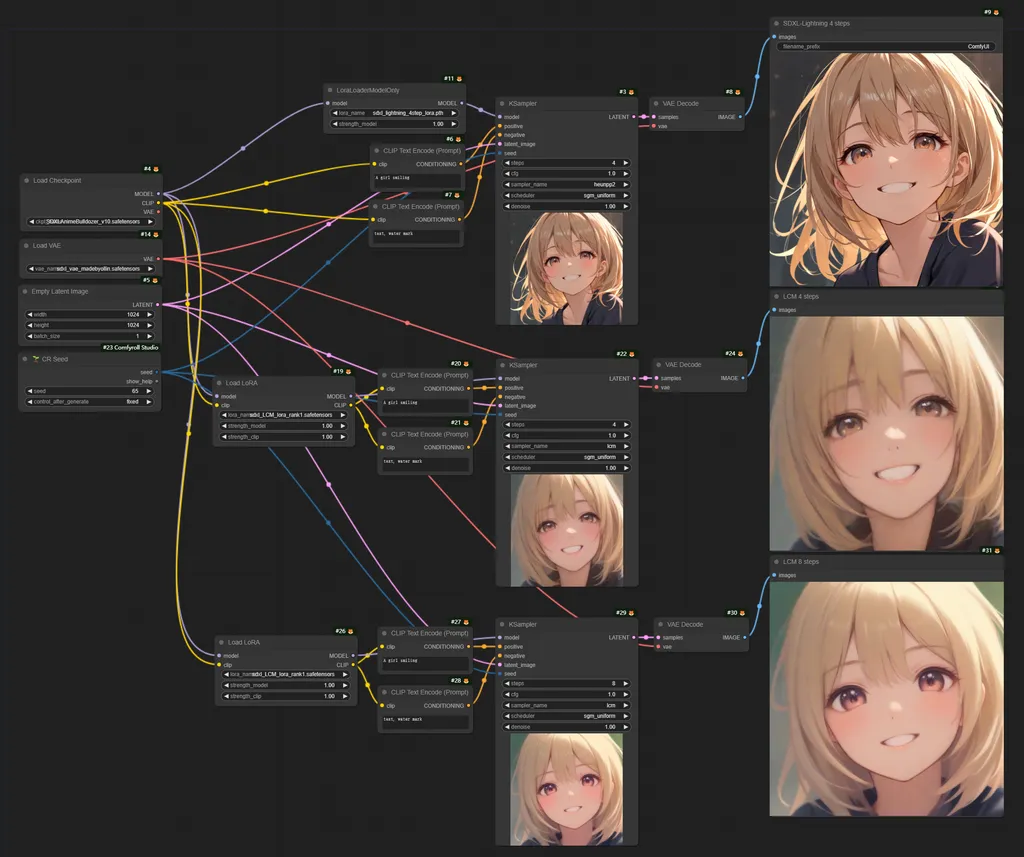 SDXL-Lightning(lora) | ComfyUI Workflow