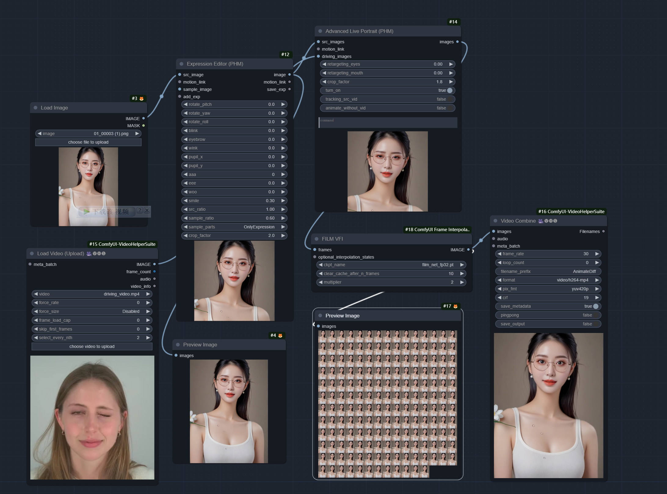 Redefining facial expressions - video driving | ComfyUI Workflow