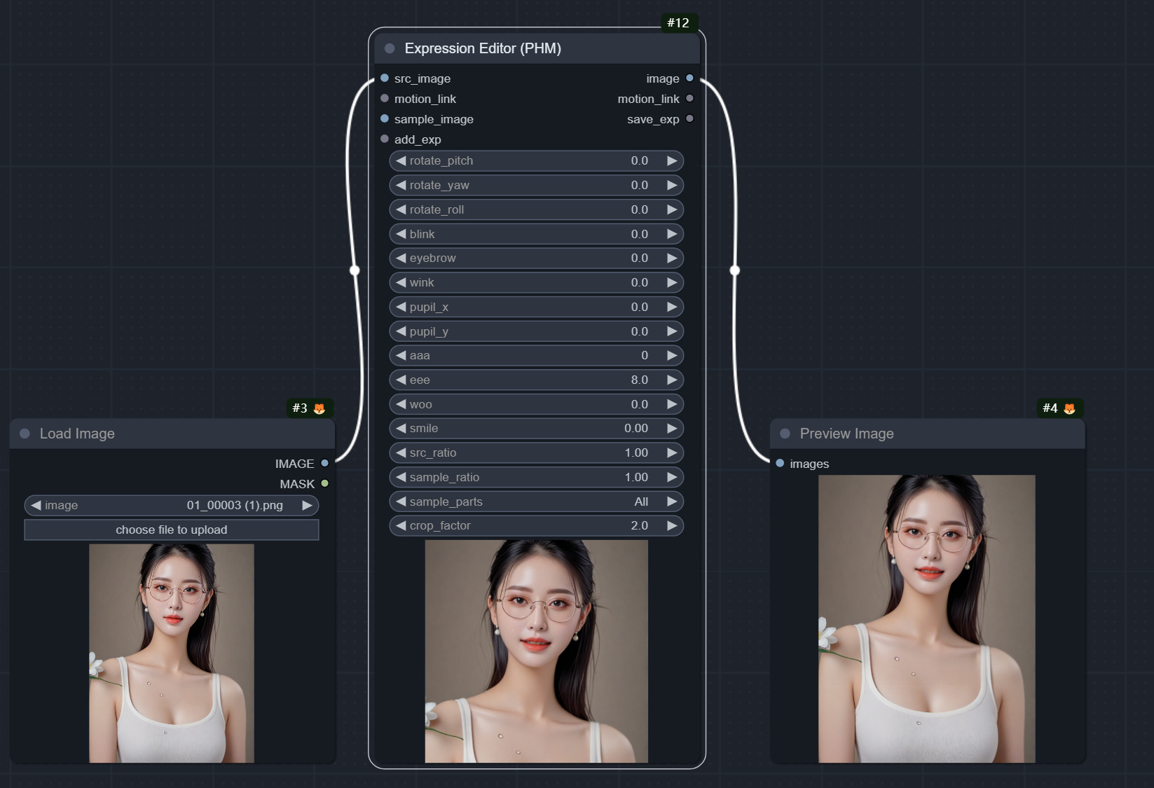 Redefining facial expressions in image | ComfyUI Workflow