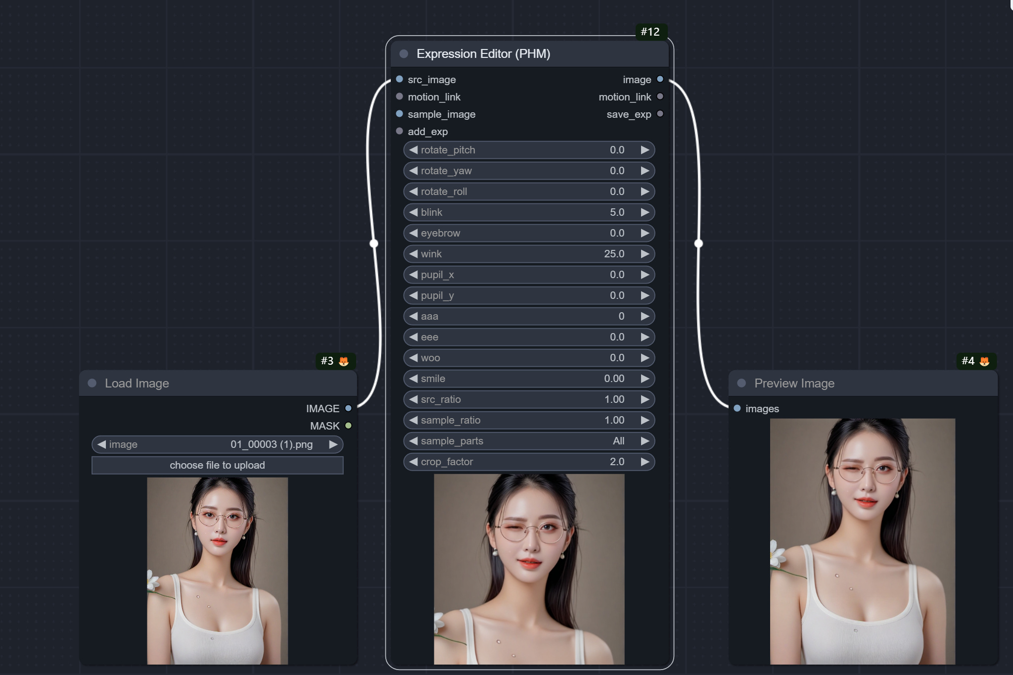 Redefining facial expressions in image | ComfyUI Workflow