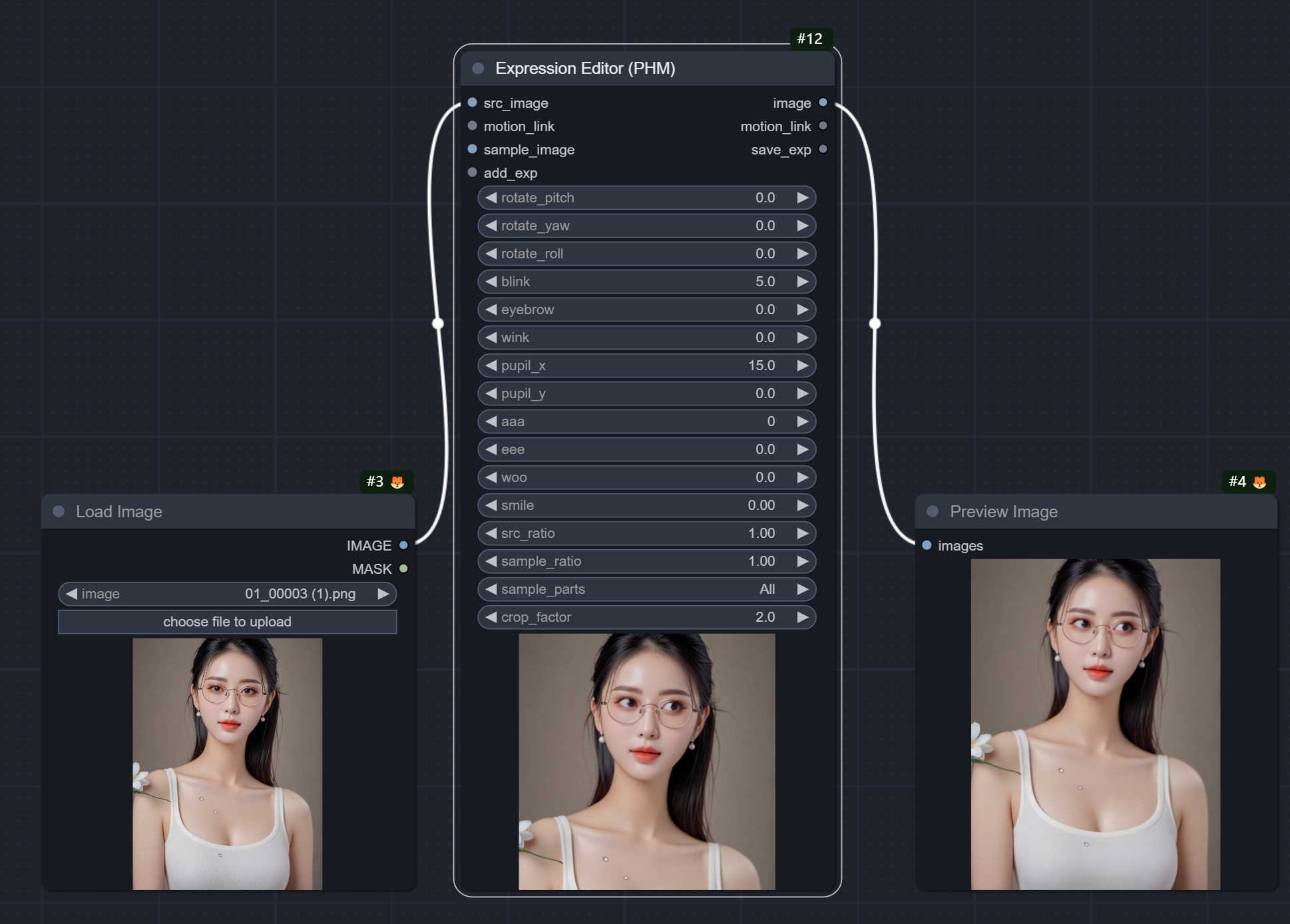 Redefining facial expressions in image | ComfyUI Workflow