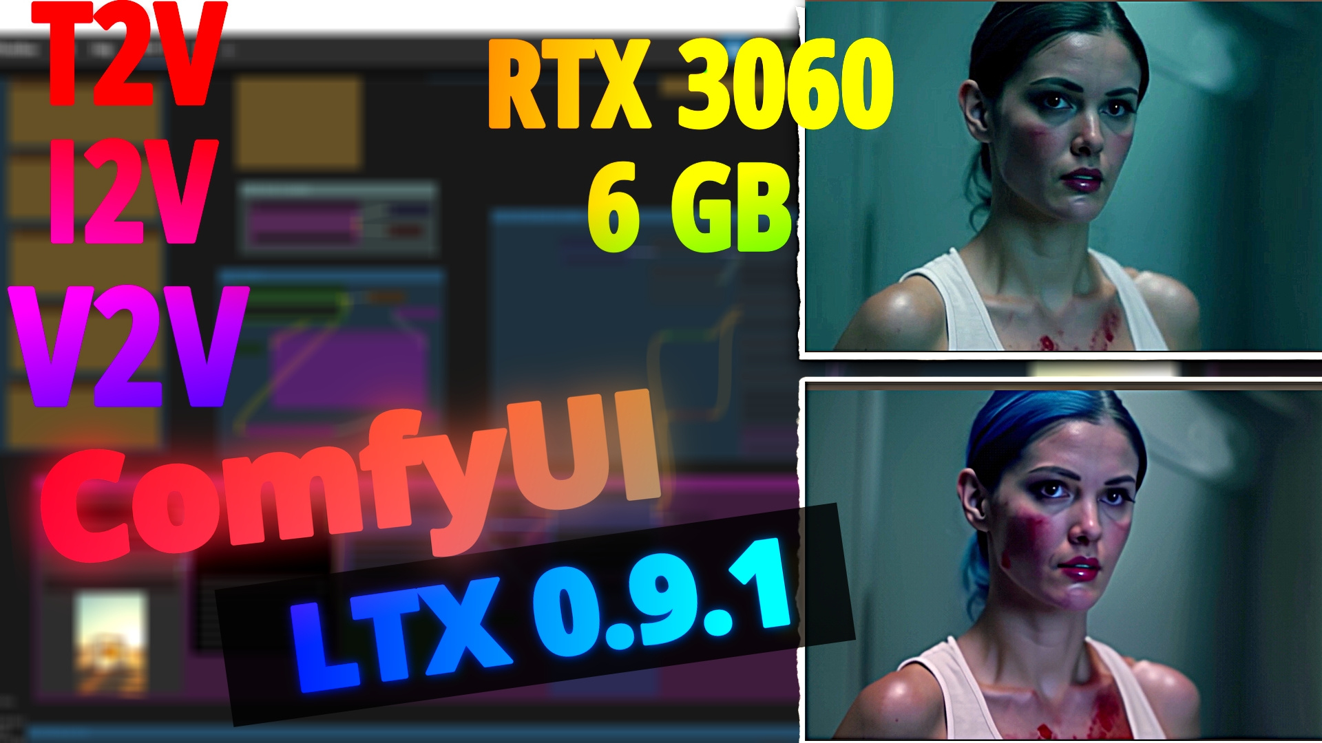 All In One Workflow Using the new Low Vram LTXV 0.9.1 Video Model for Vid2Vid, Txt2Vid, img2Vid ...