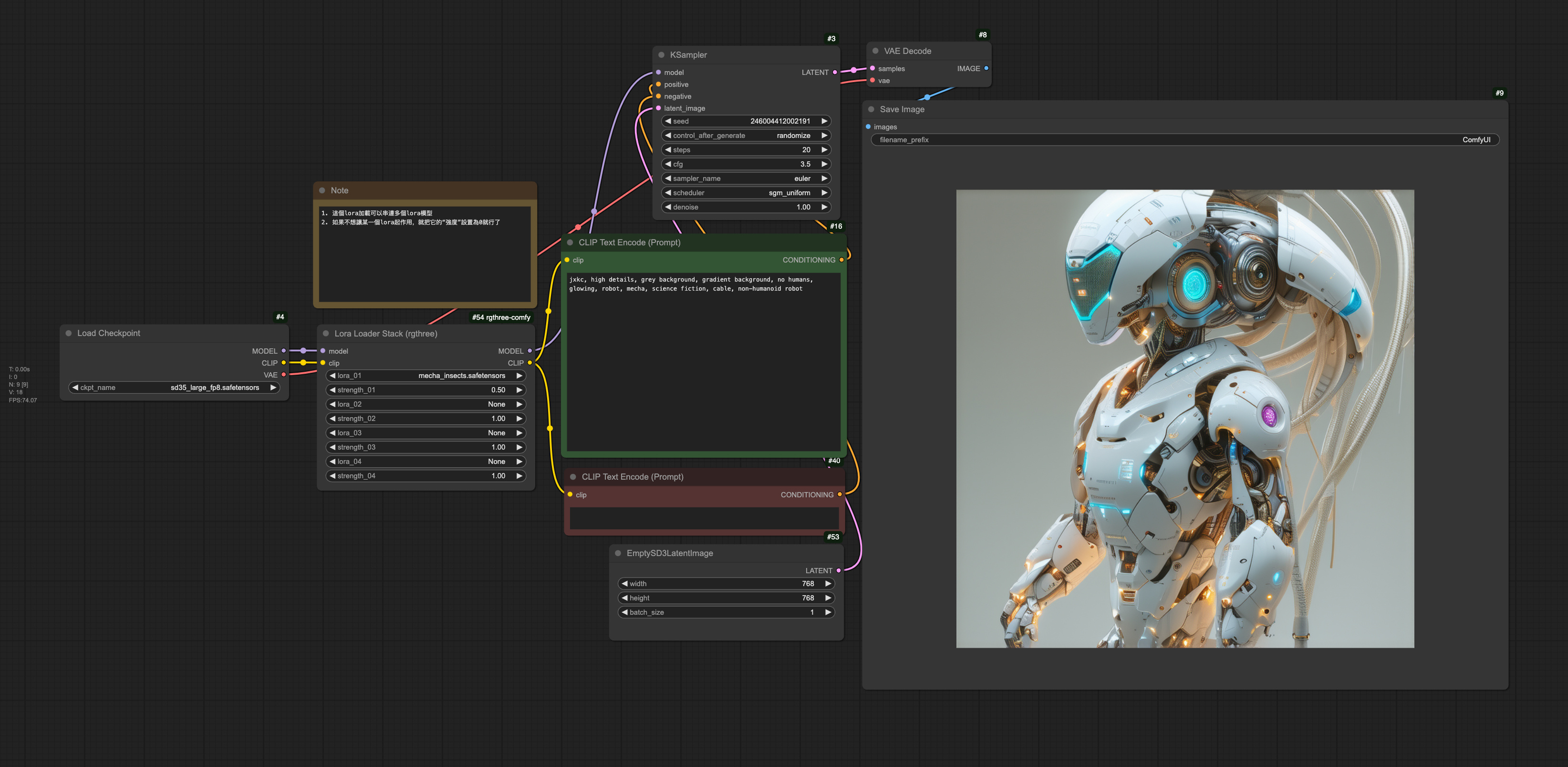 SD3.5 workflow 有lora 工作流 | ComfyUI Workflow