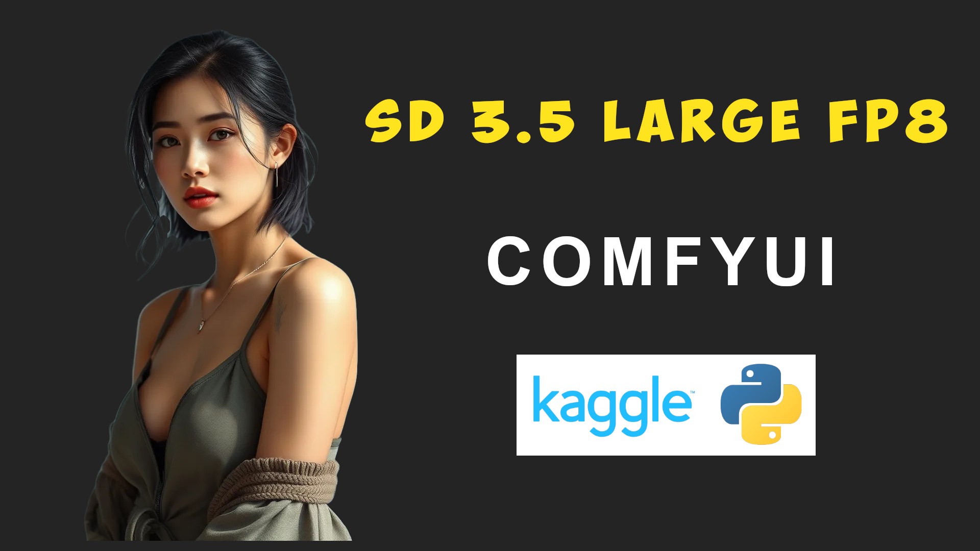 🔥 SD 3.5 Large (FP8) - Kaggle ComfyUI 1-CLICK Notebook | ComfyUI Workflow