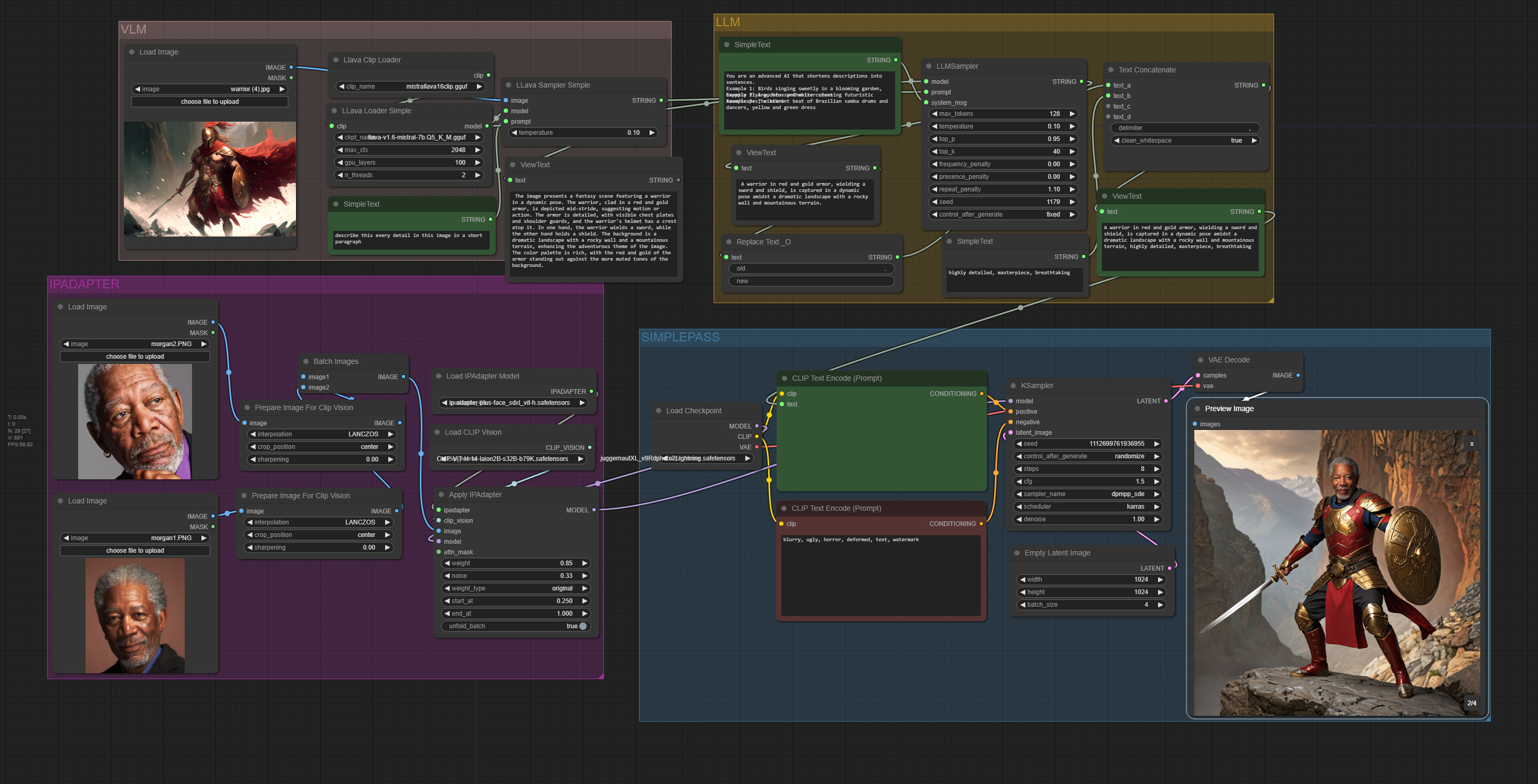 Automatic Prompting -> Ipadapter + VLM + LLM + JuggernautXL Lightning ... Automatic Prompting -> Ipadapter + VLM + LLM + JuggernautXL Lightning ...
