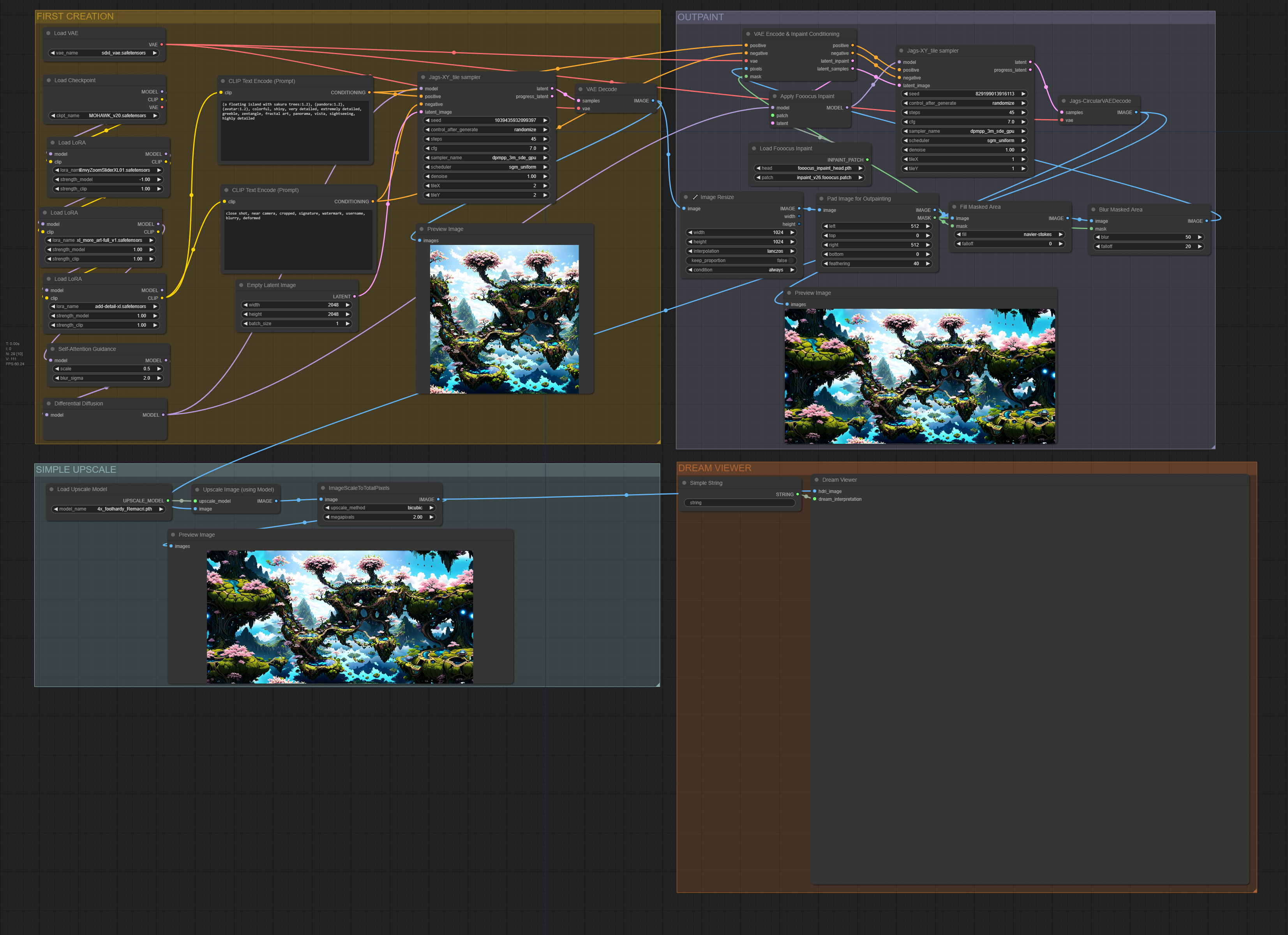 Extremely Detailed Panorama Landscape with 360 3D Viewer - Outpaint and DreamViewer | ComfyUI ...