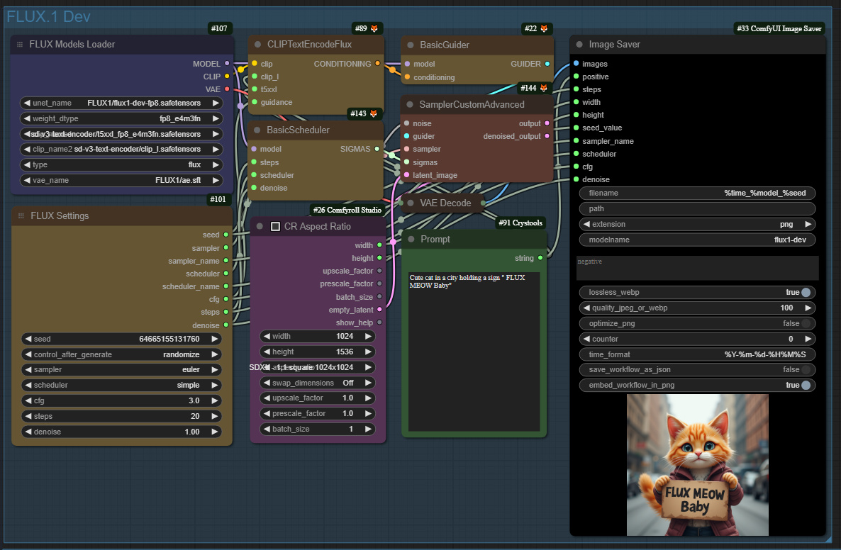 🔥FLUX.1 Dev🔥/ txt2img / img2img / Friendly metadata (image saver) | ComfyUI Workflow