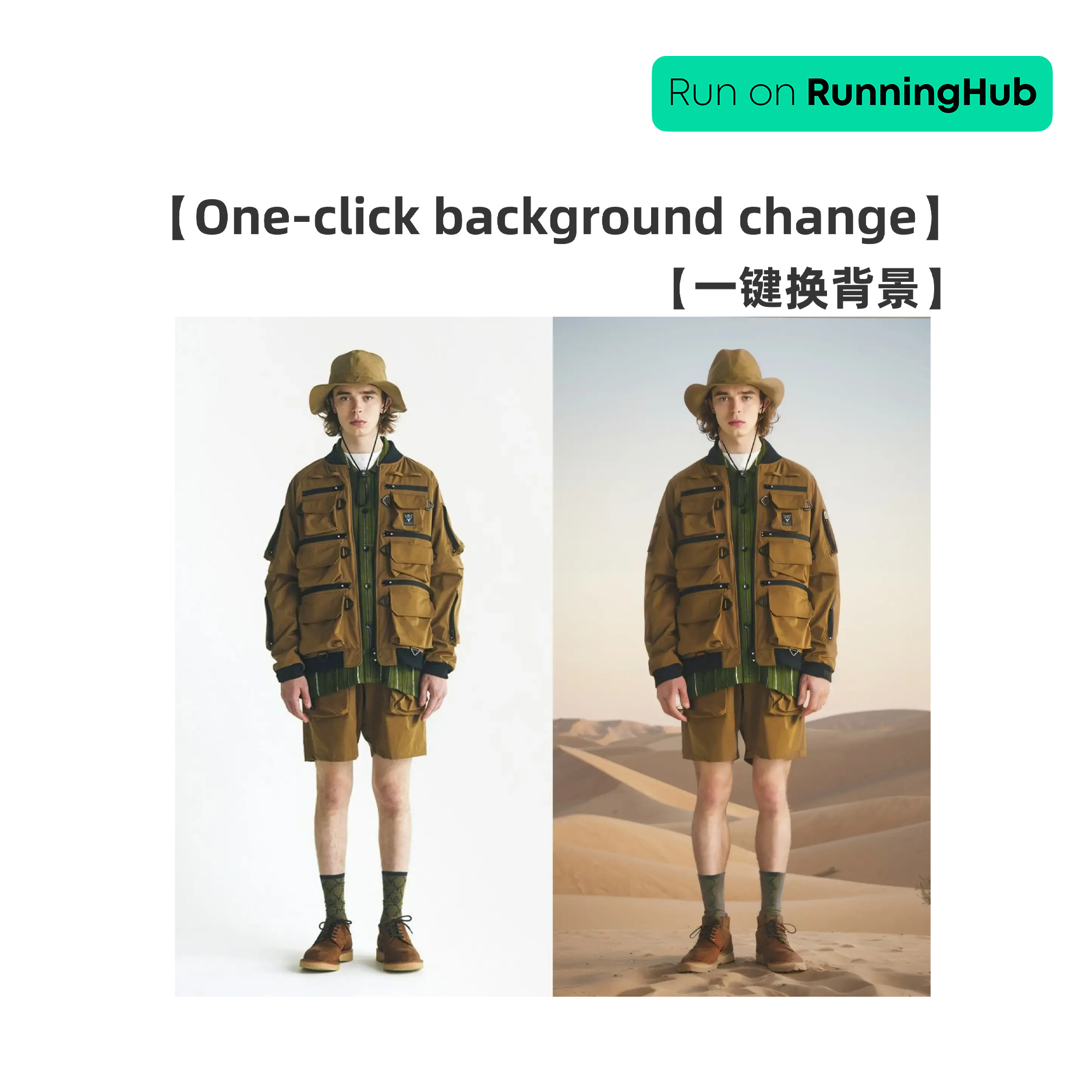 [One-click background change] Kolors model portrai【一键换背景】Kolors模型人像摄影 | ComfyUI Workflow