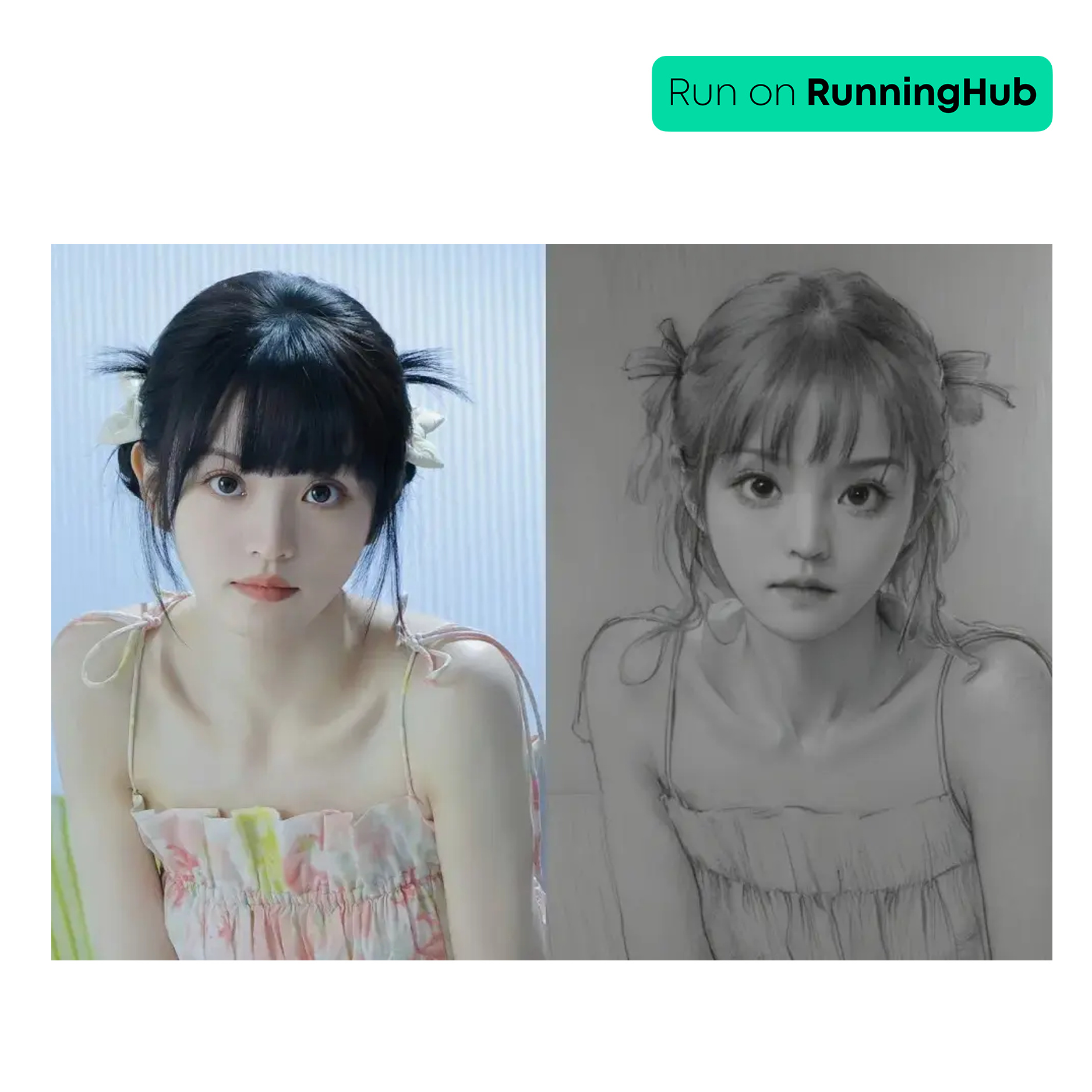 One-click conversion to sketch image 一键转素描形象 | ComfyUI Workflow