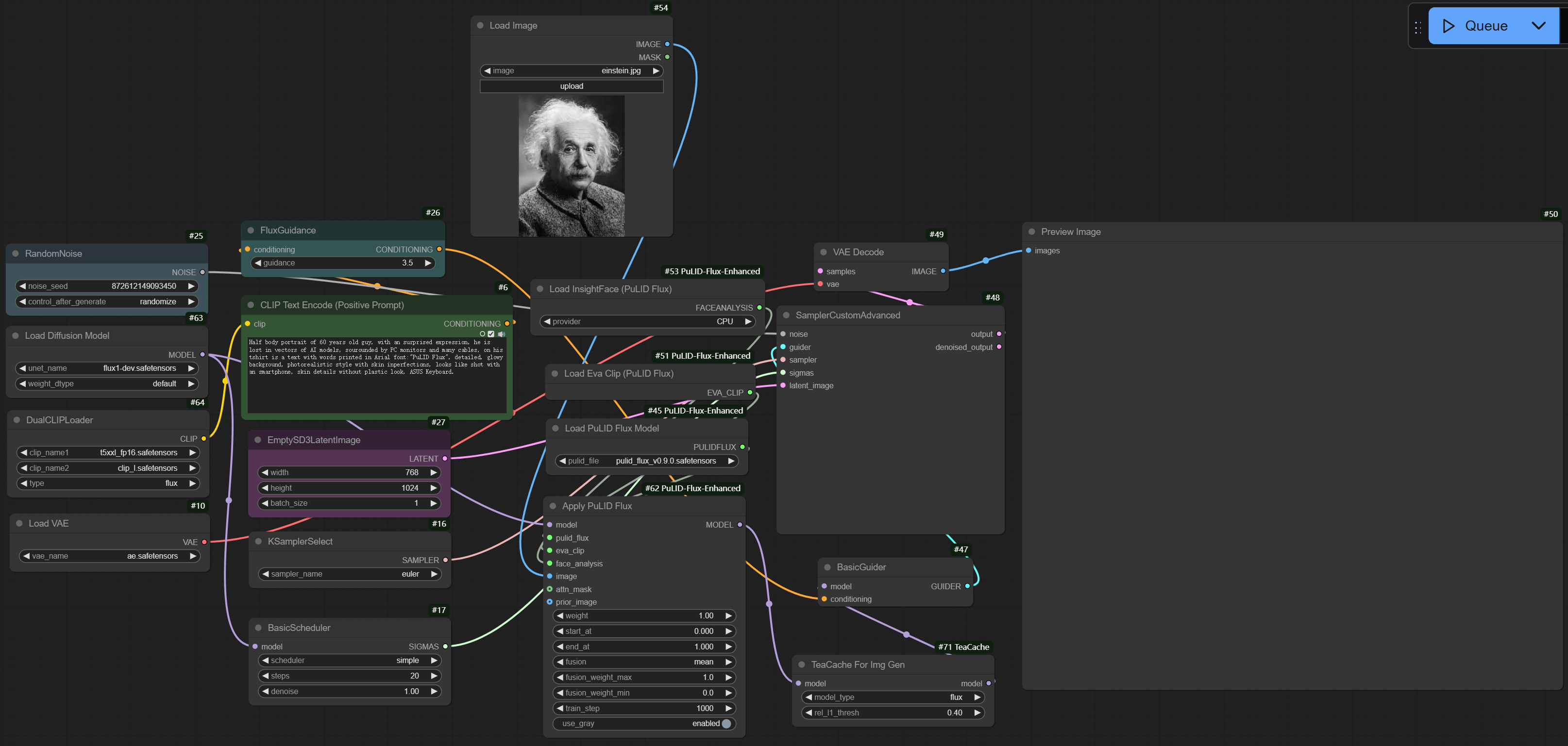 TeaCache for PuLID-FLUX | ComfyUI Workflow
