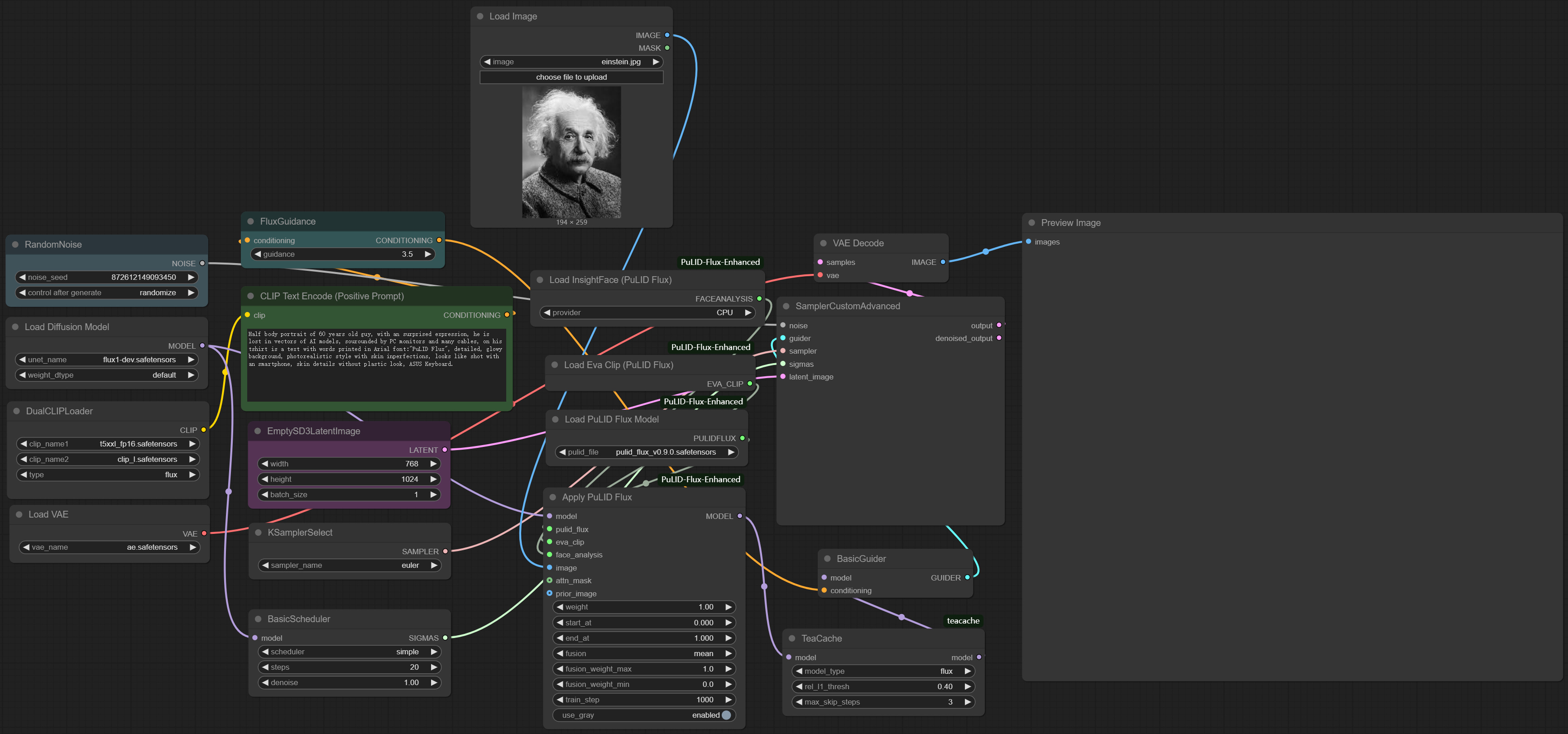 TeaCache for PuLID-FLUX | ComfyUI Workflow