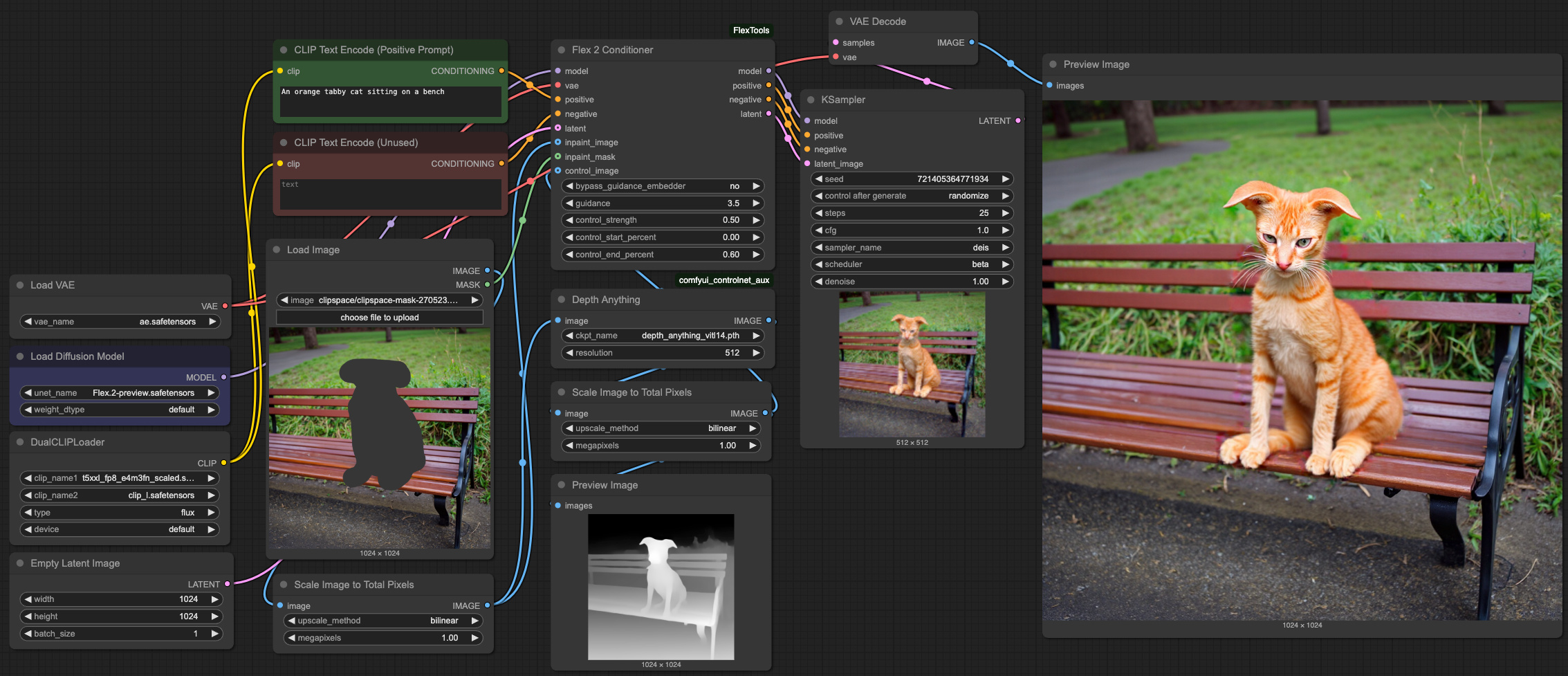 Flex.2-preview controlnet ，Built in inpainting | ComfyUI Workflow
