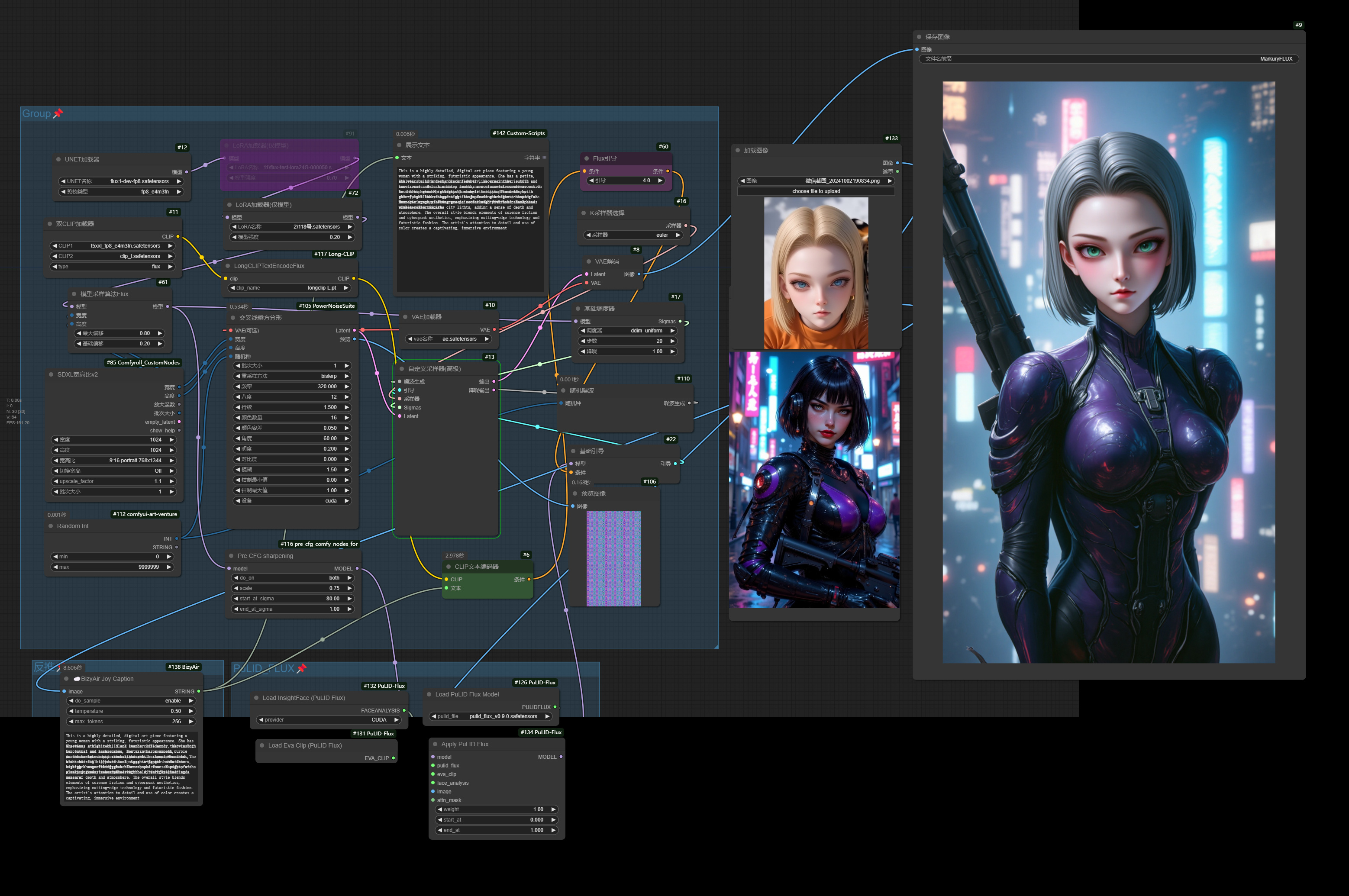 Flux PuLID+reverse reasoning prompts Face changing | ComfyUI Workflow
