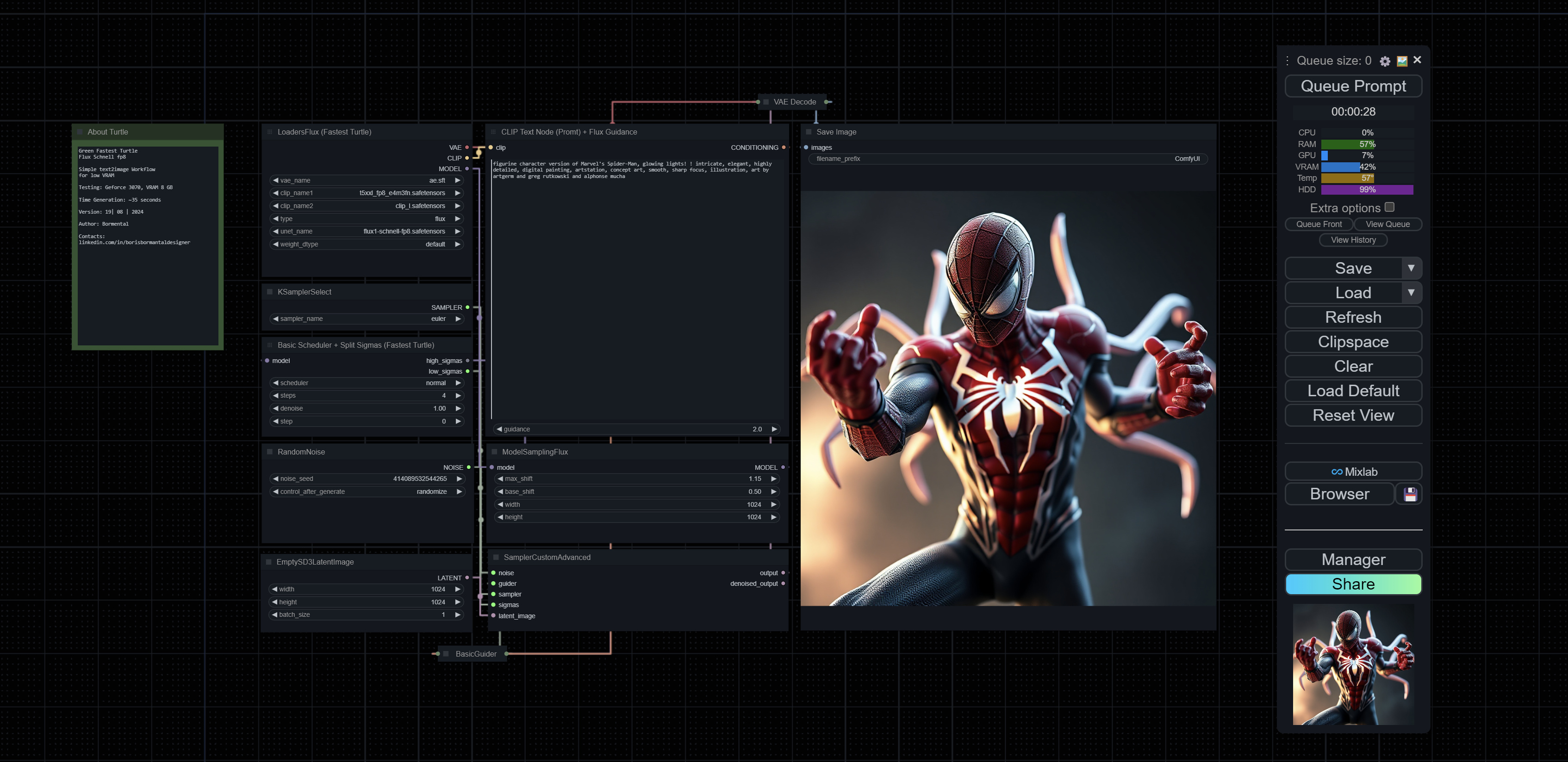 Flux for low VRAM | Green Fastest Turtle Workflow-text2img | ComfyUI ... Flux for low VRAM | Green Fastest Turtle Workflow-text2img | ComfyUI ...
