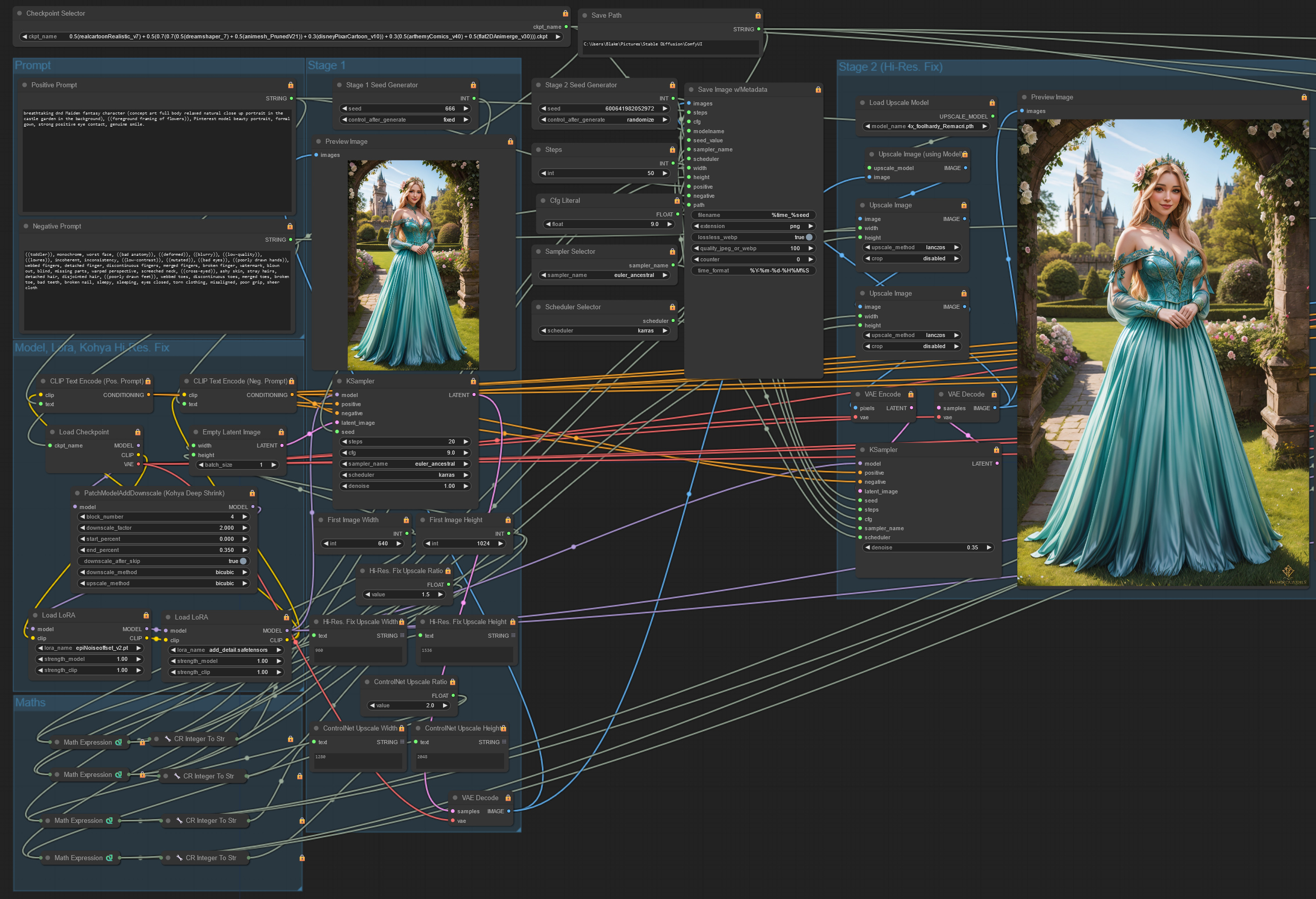 Blake's Stable Diffusion 1.5 Overkill Upscale Workflow | ComfyUI Workflow