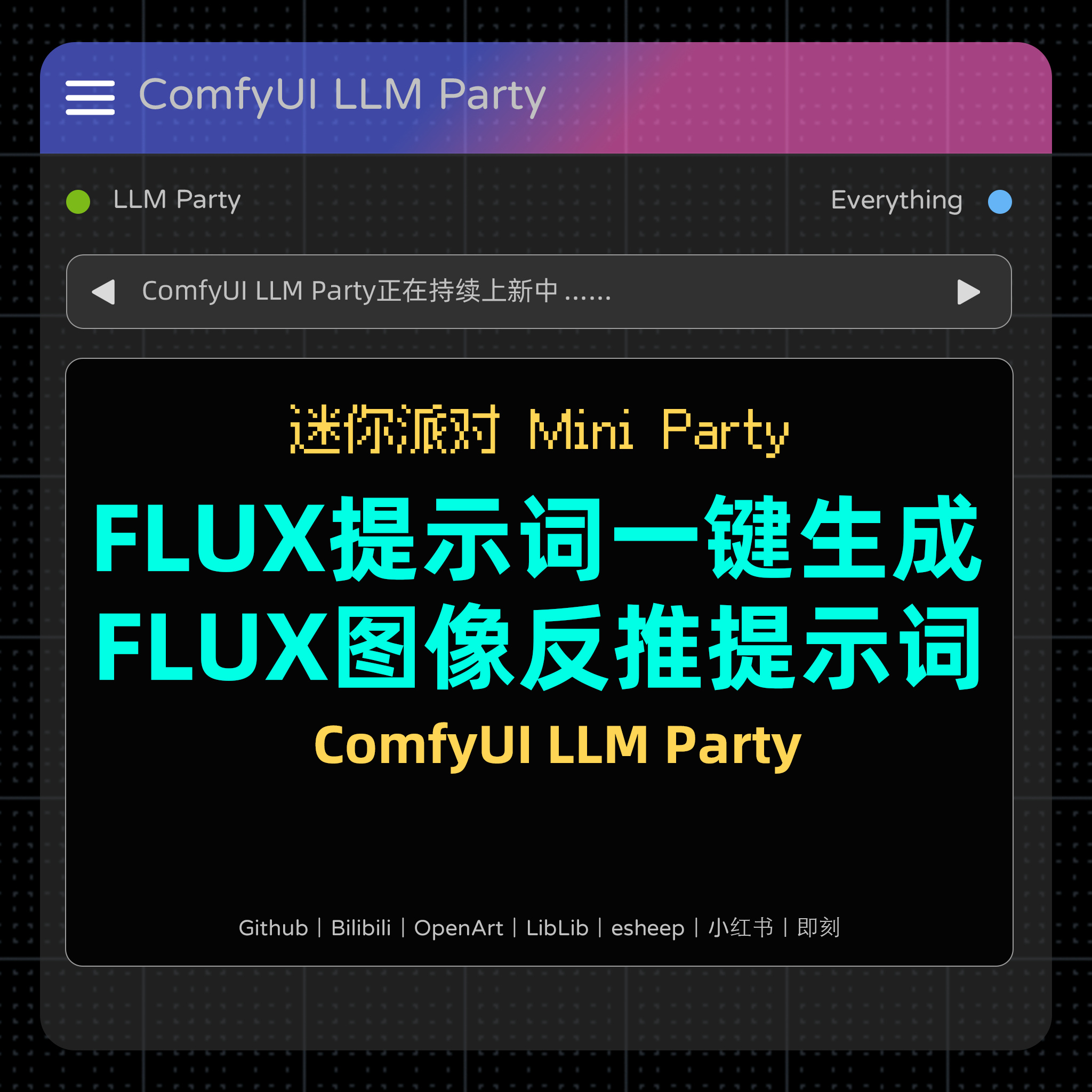 LLM Party for Flux 一键式文生图&图像反推提示词 | ComfyUI Workflow