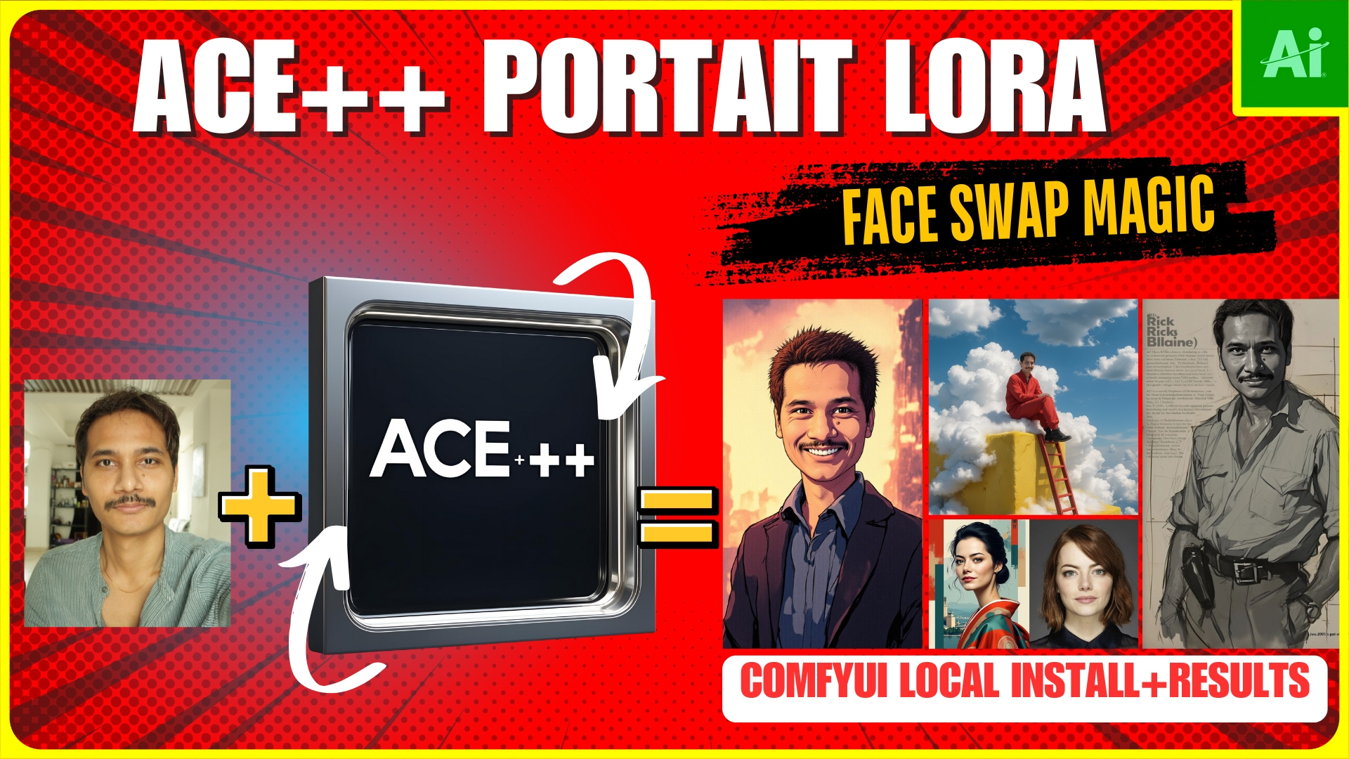 ACE++ Portrait Lora FACE SWAP Workflow+ Pixel Enhance crop and stitch | ComfyUI Workflow