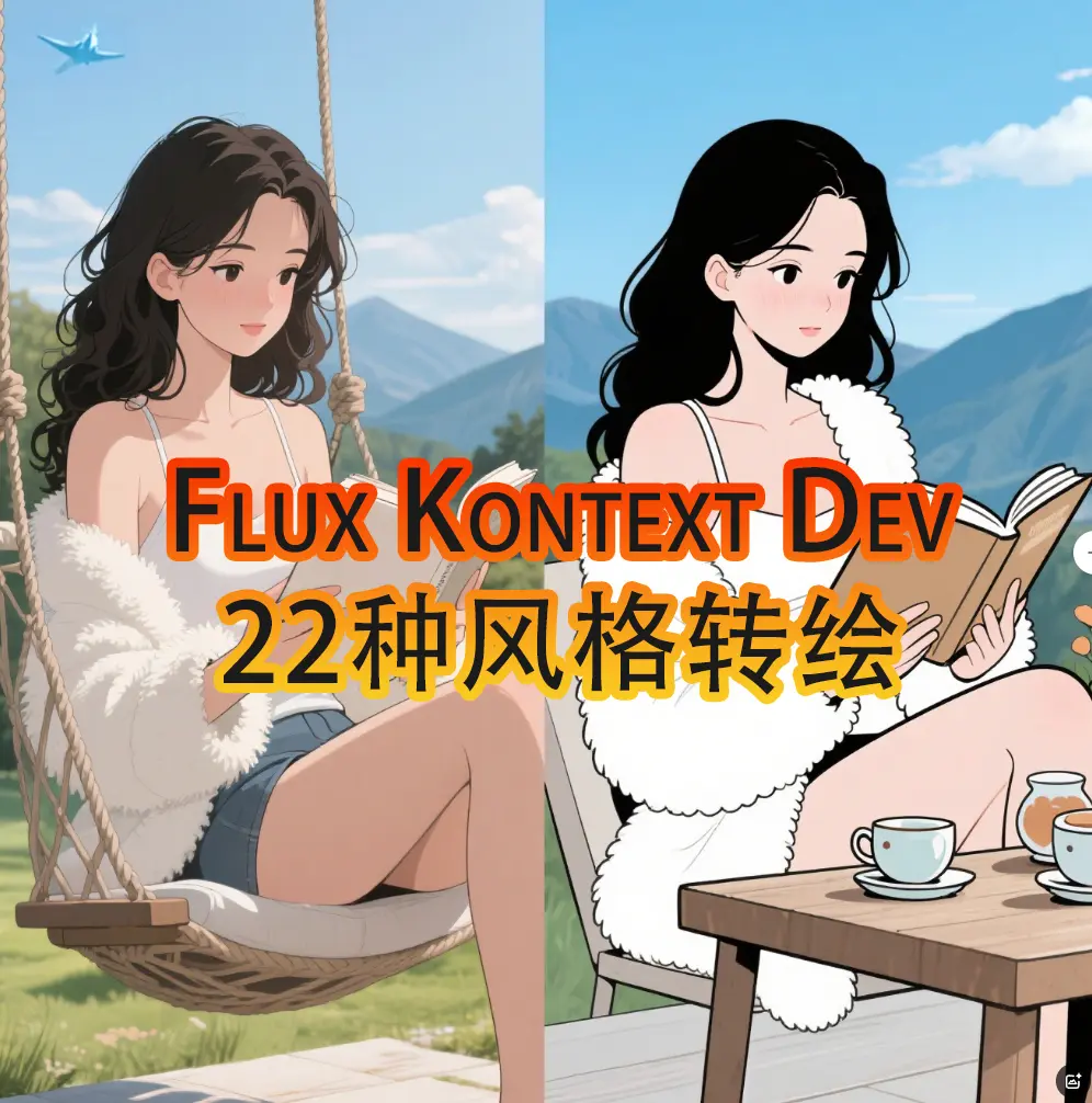 Flux+Kontext+Dev+22种风格转绘加速稳定版V1（Nunchaku） | ComfyUI Workflow