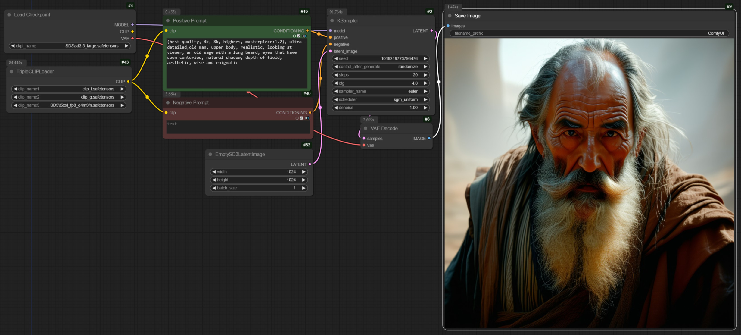 SD3.5 (Large &large turbo) | ComfyUI Workflow SD3.5 (Large &large turbo) | ComfyUI Workflow