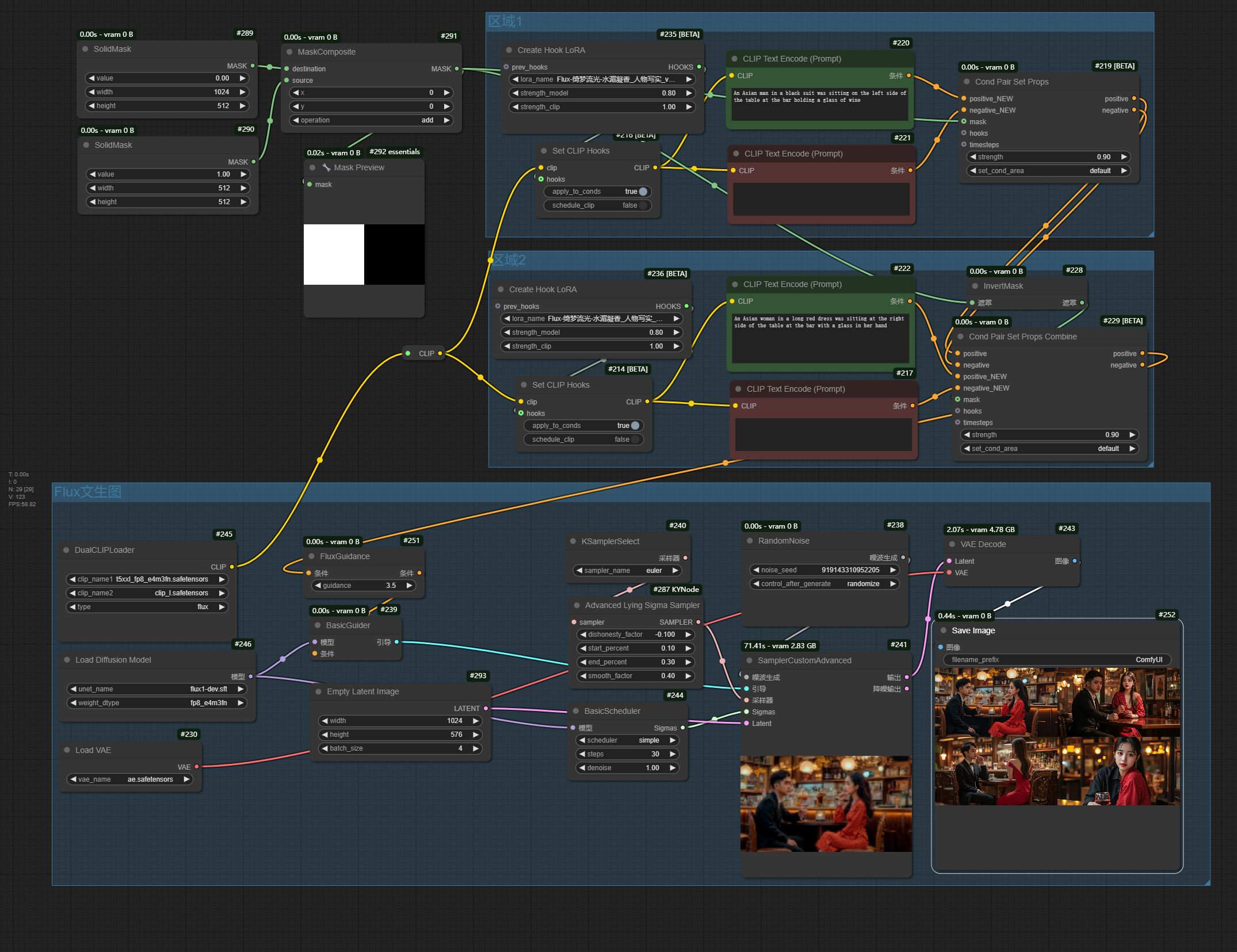 flux，ComfyUI native multi-area precise control | ComfyUI Workflow