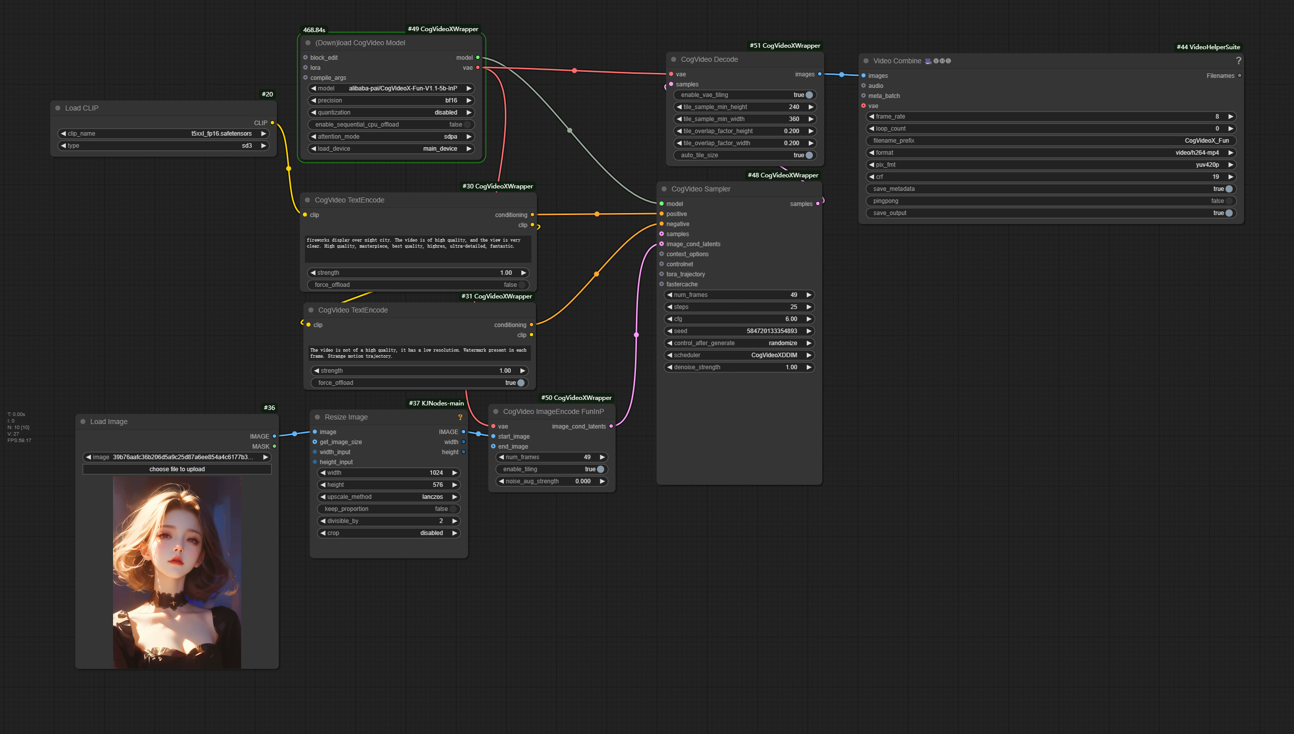 cogvideox-fun-v1.1-5b-inp i2v | ComfyUI Workflow