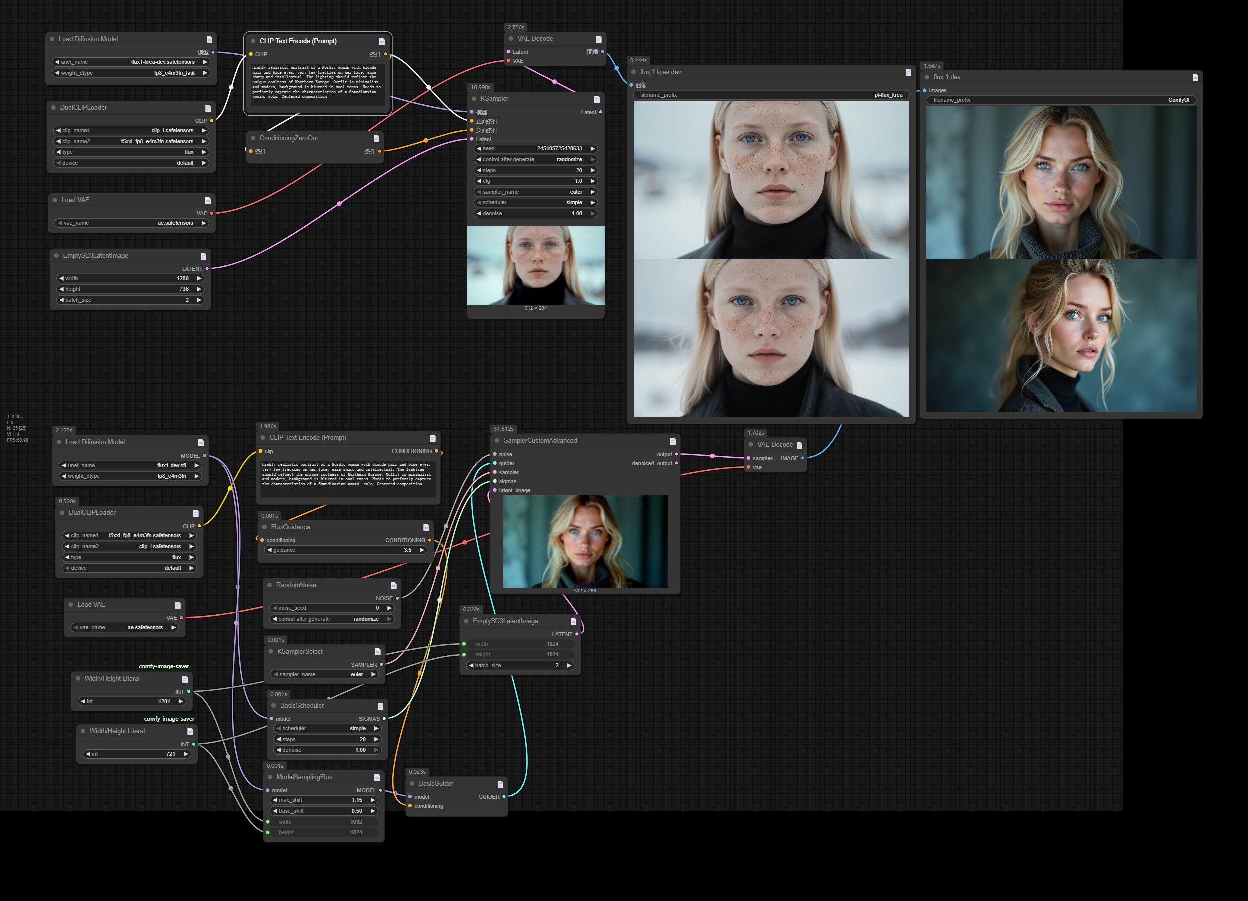 flux.1 krea dev vs flux.1 dev txt2img | ComfyUI Workflow