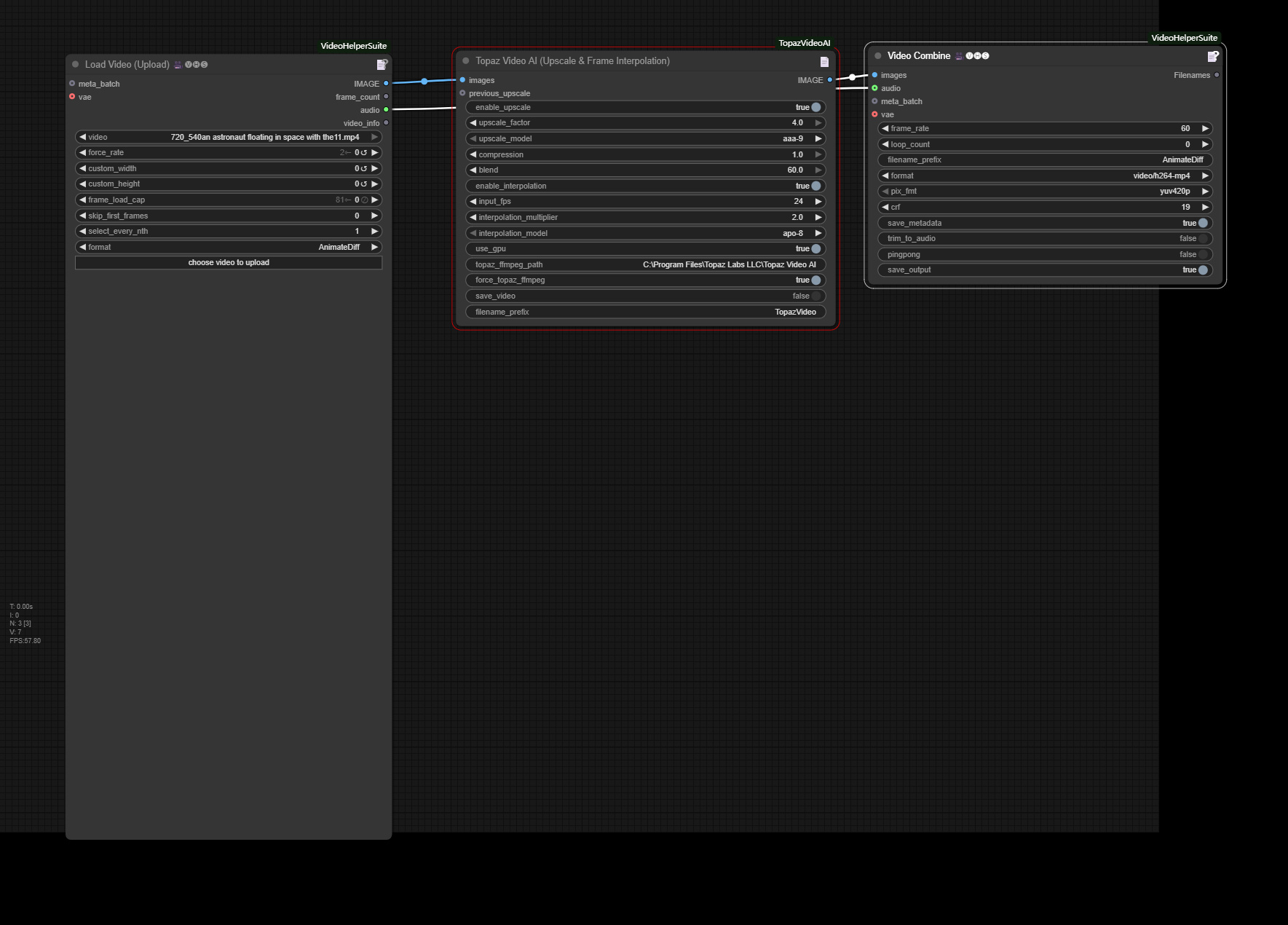Topaz video ai upscale&frame interpolation | ComfyUI Workflow