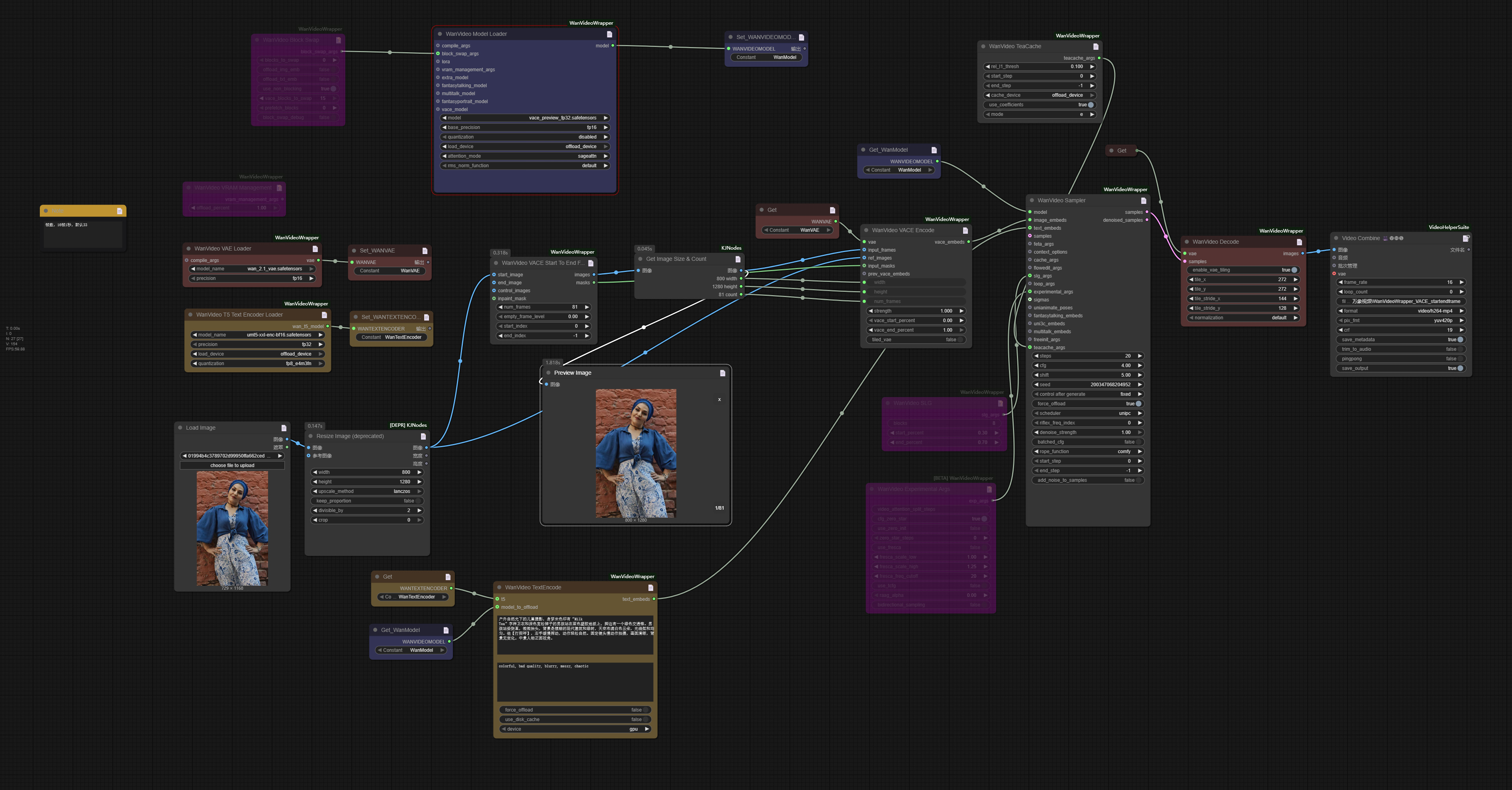 WanvideoWrapper StartEnd frame vace wan2.1 | ComfyUI Workflow