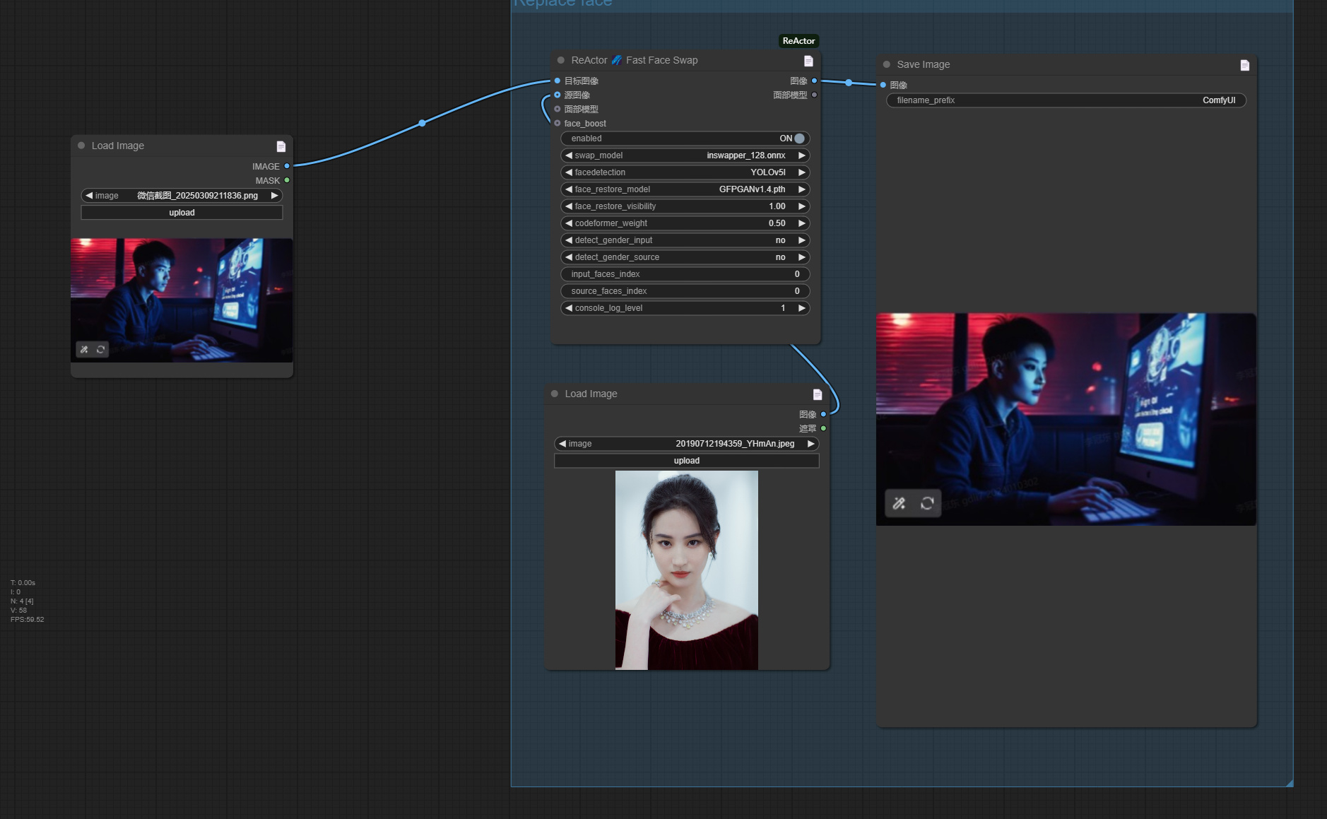 Reactor fast face swap | ComfyUI Workflow
